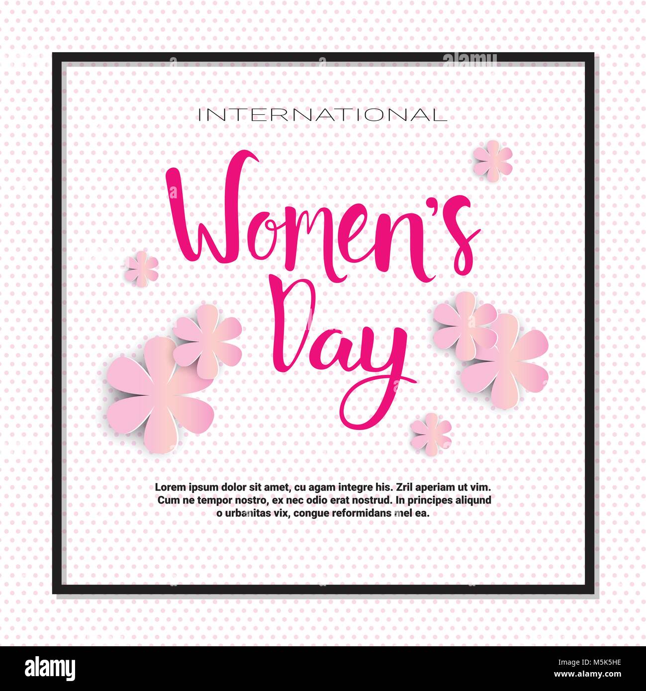 International Women Day Template Greeting Card Background With Hand ...