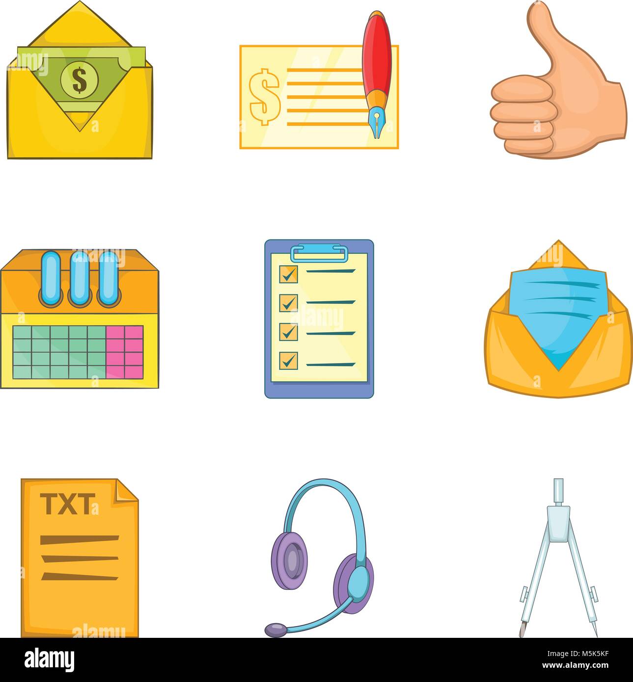 Office supplies icons set, cartoon style Stock Vector Image & Art - Alamy