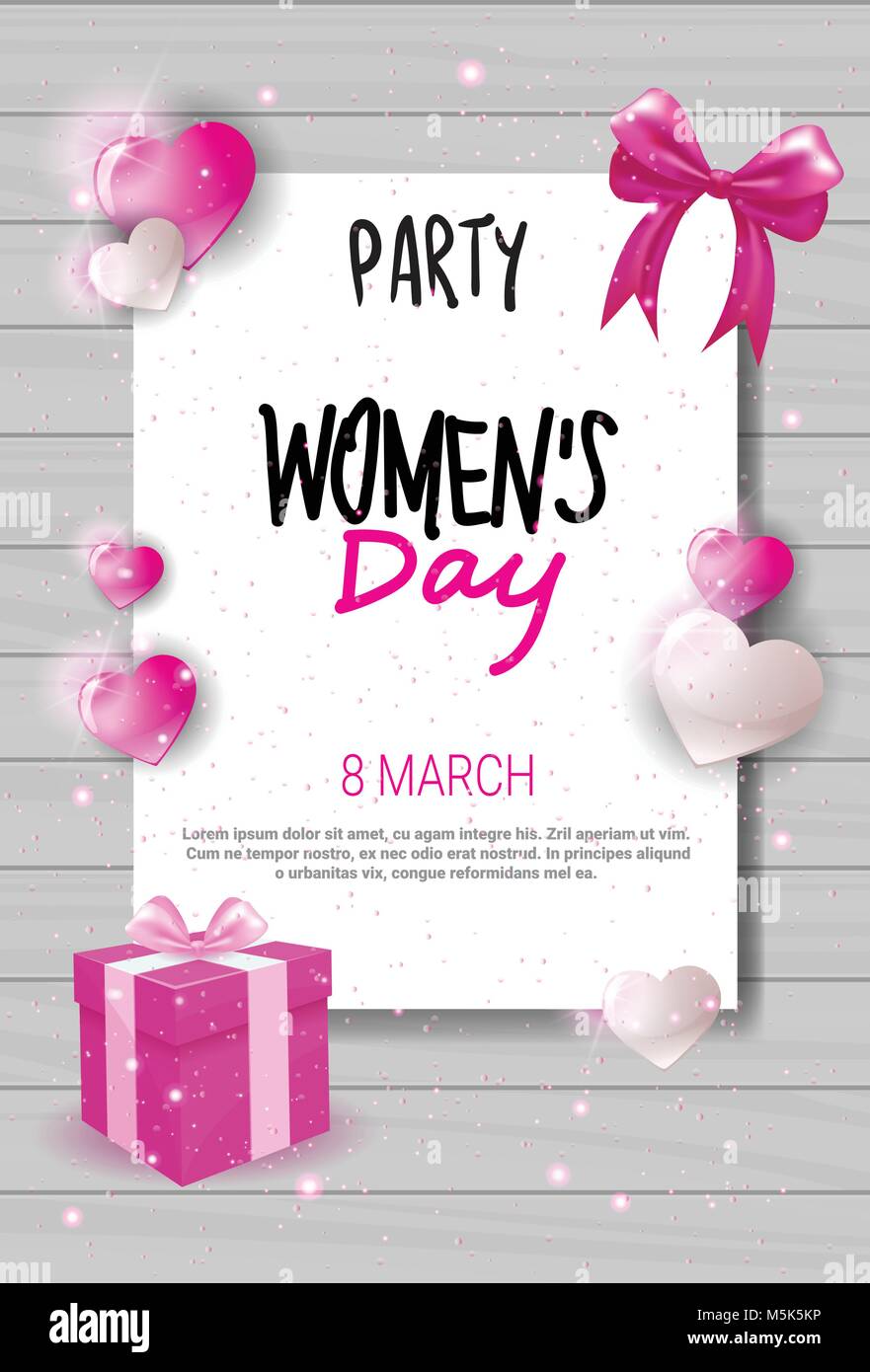 8 March Day Party Invitation Womens Day Celebration Flyer Design With ...