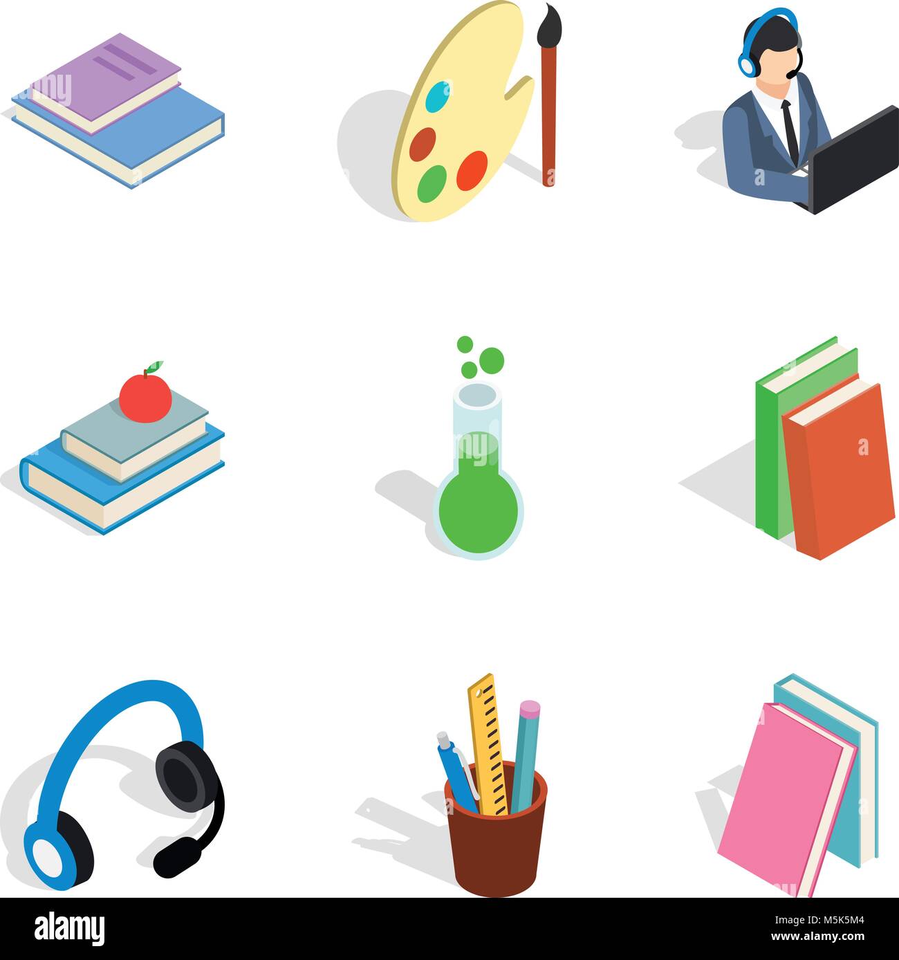 Office stationery icons set, isometric style Stock Vector Image & Art ...