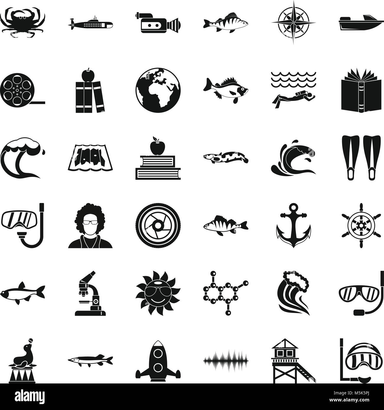 Open sea icons set, simple style Stock Vector Image & Art - Alamy