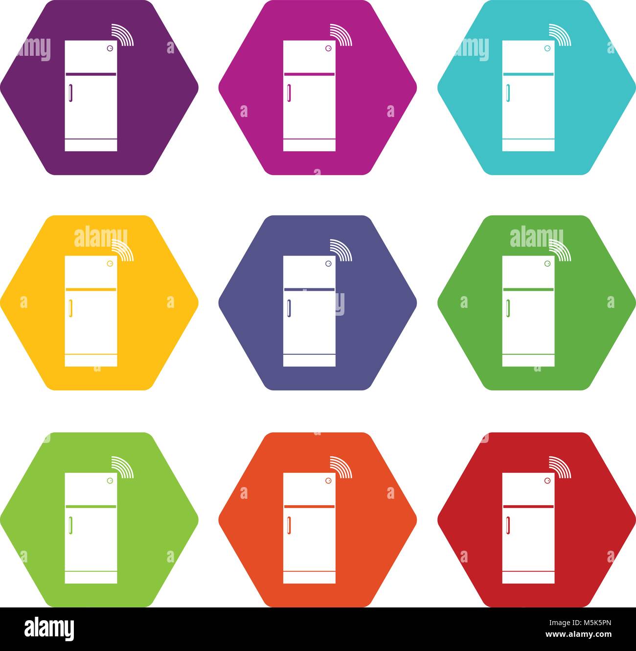 Fridge icon set color hexahedron Stock Vector Image & Art - Alamy