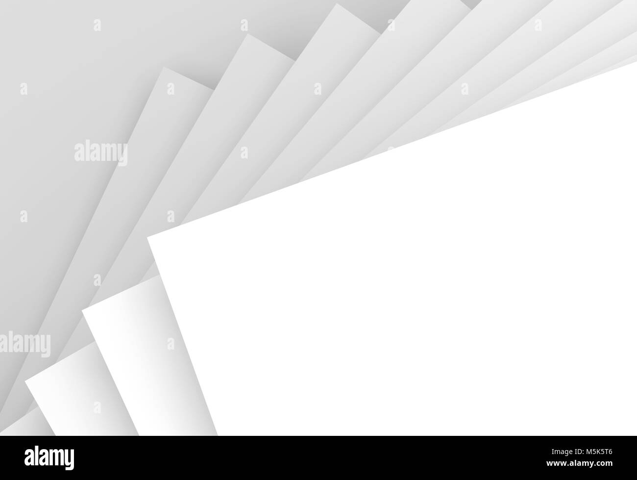 Abstract white background, geometric ornament of square sheets. 3d ...