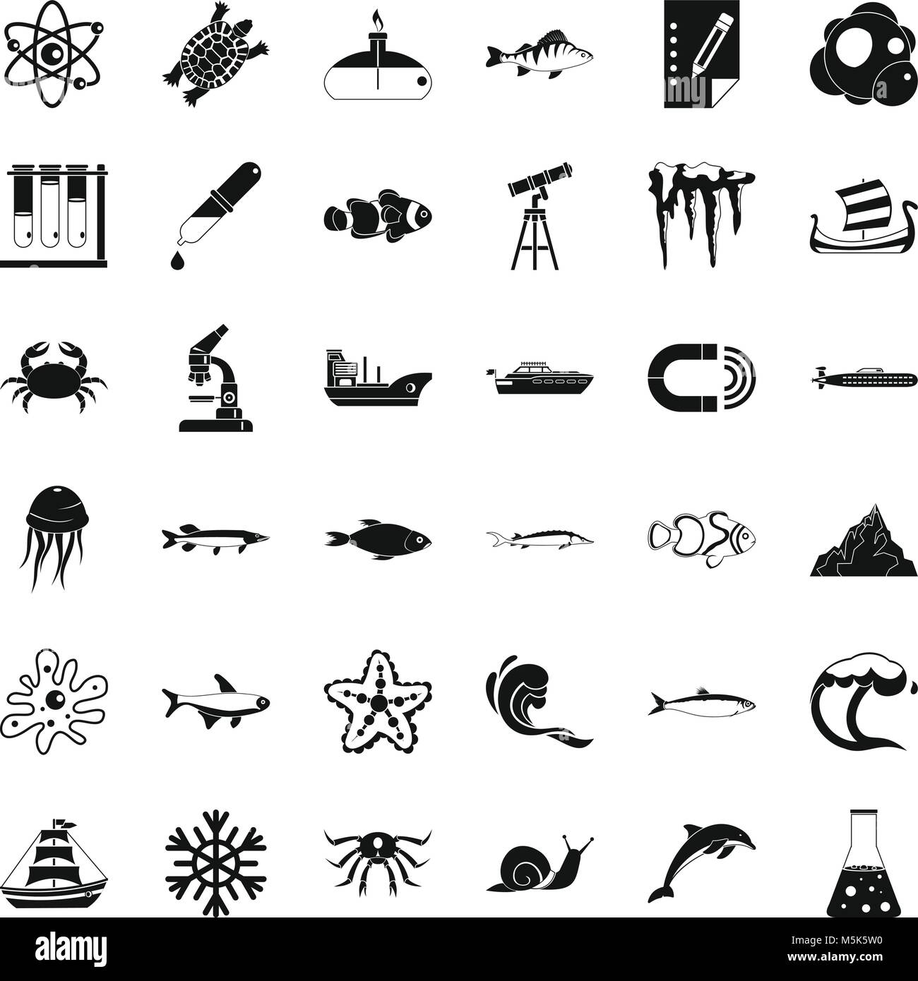 Care for ocean icons set, simple style Stock Vector Image & Art - Alamy