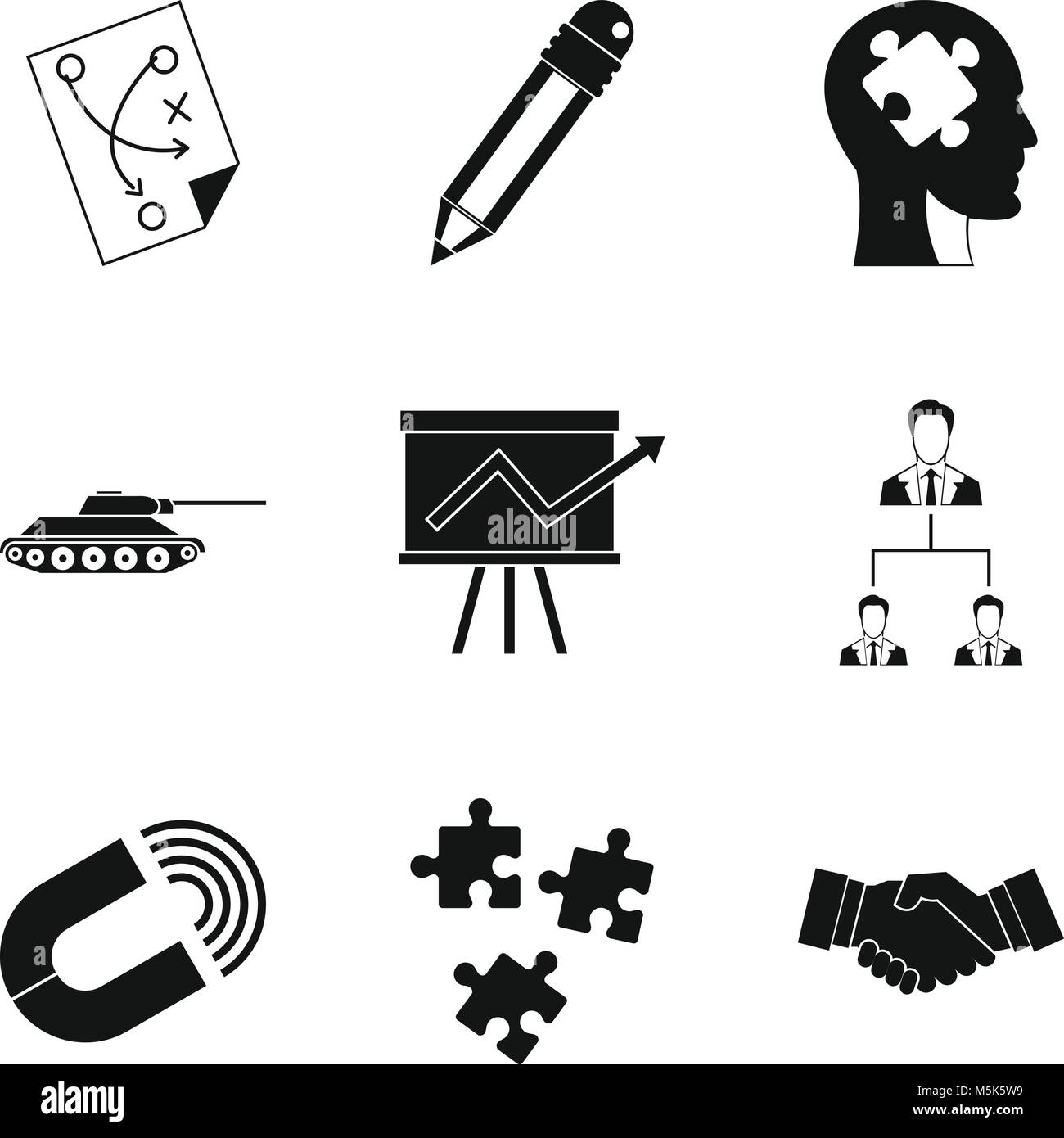 Work strategy icons set, simple style Stock Vector Image & Art - Alamy