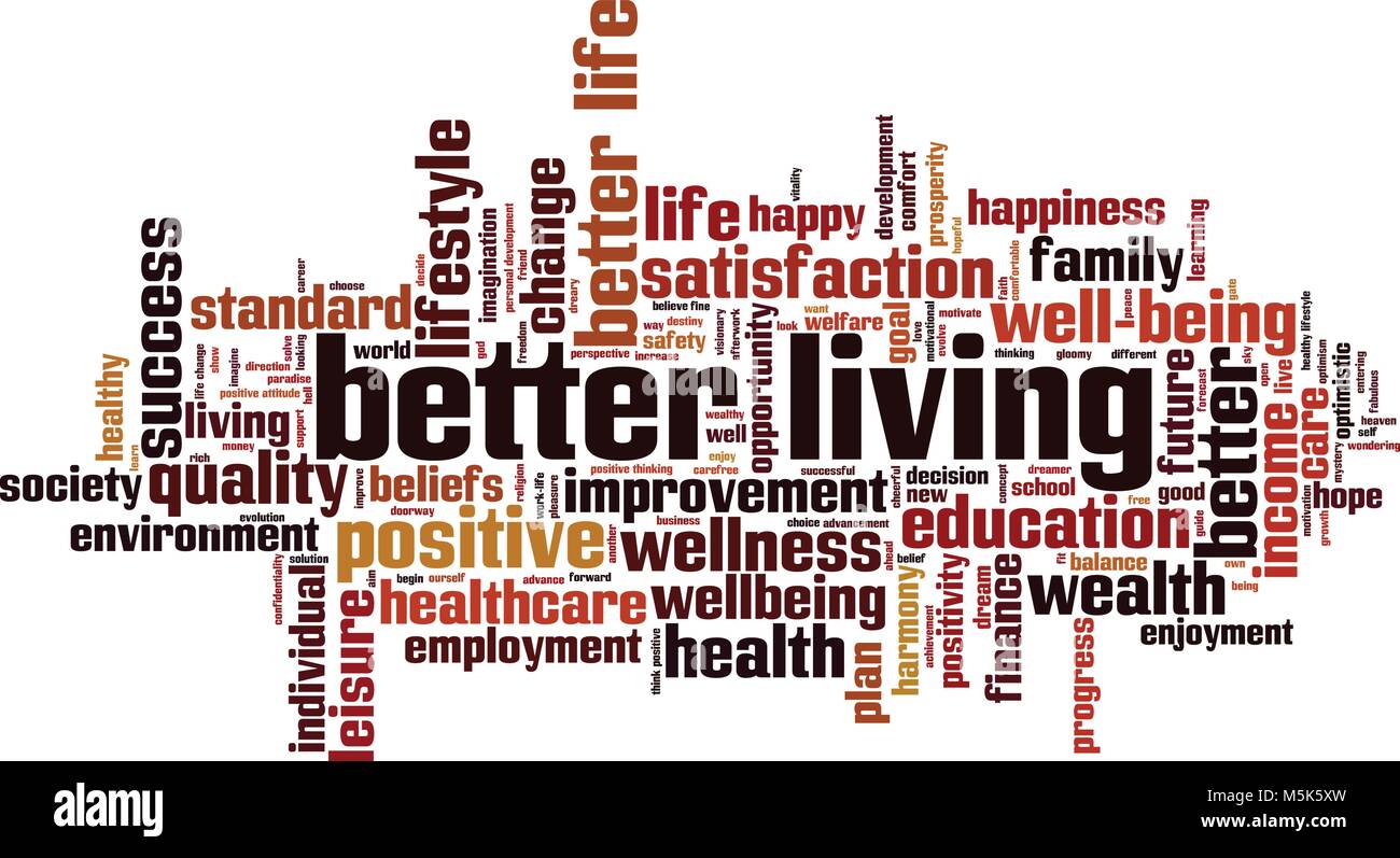 Better living word cloud concept. Vector illustration Stock Vector ...