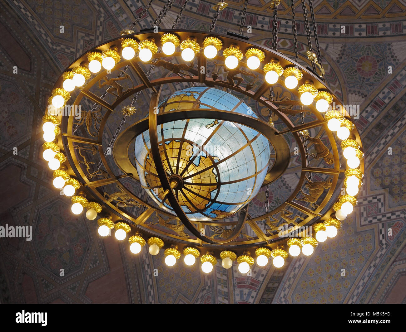 Los Angeles, CA / USA - June 5, 2015: The Zodiac Chandelier of the L.A ...