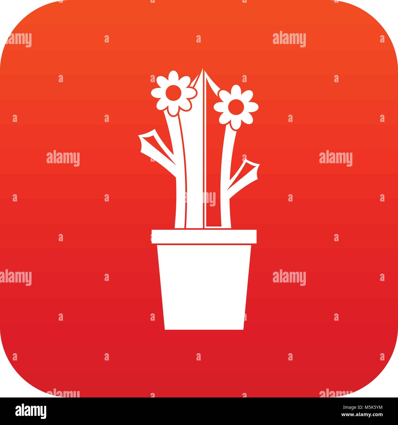 Flowering cactus icon digital red Stock Vector Image & Art - Alamy