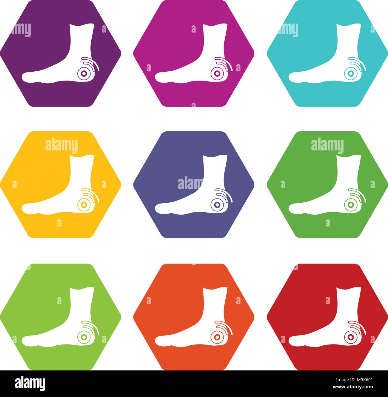 Foot heel icon set color hexahedron Stock Vector Image & Art - Alamy