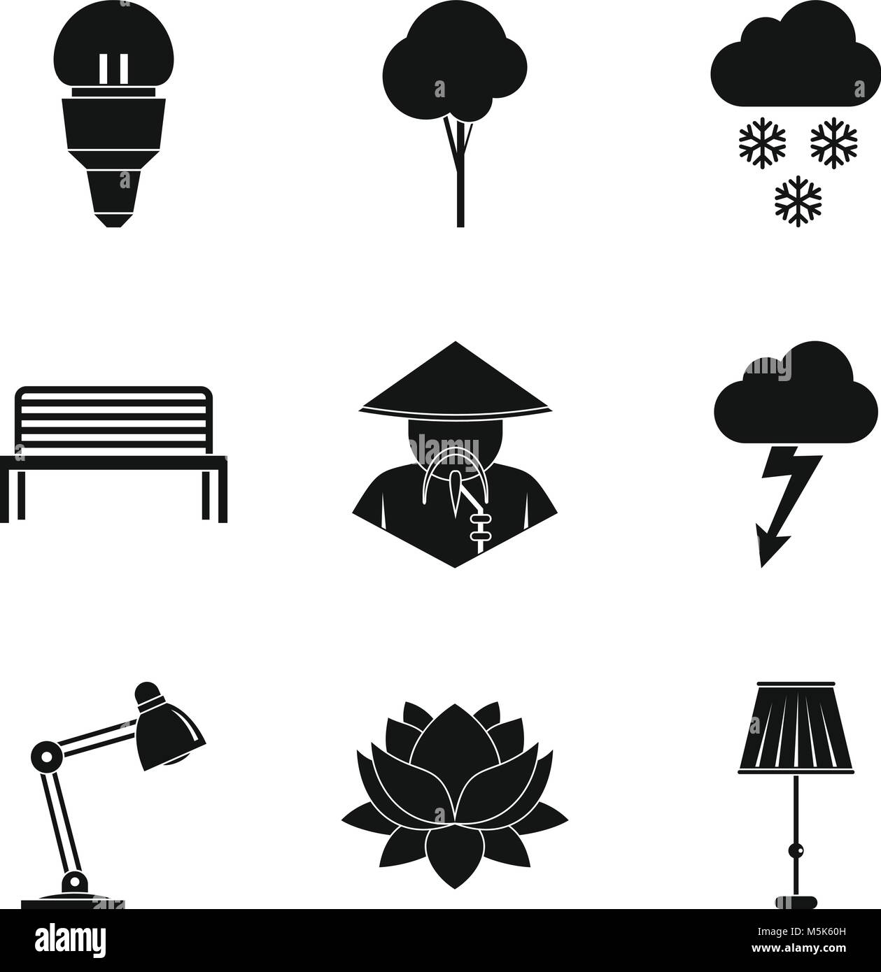 Street lighting icons set, simple style Stock Vector Image & Art - Alamy