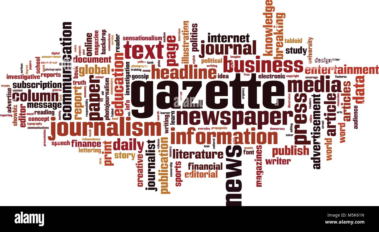 Gazette word cloud concept. Vector illustration Stock Vector Image ...