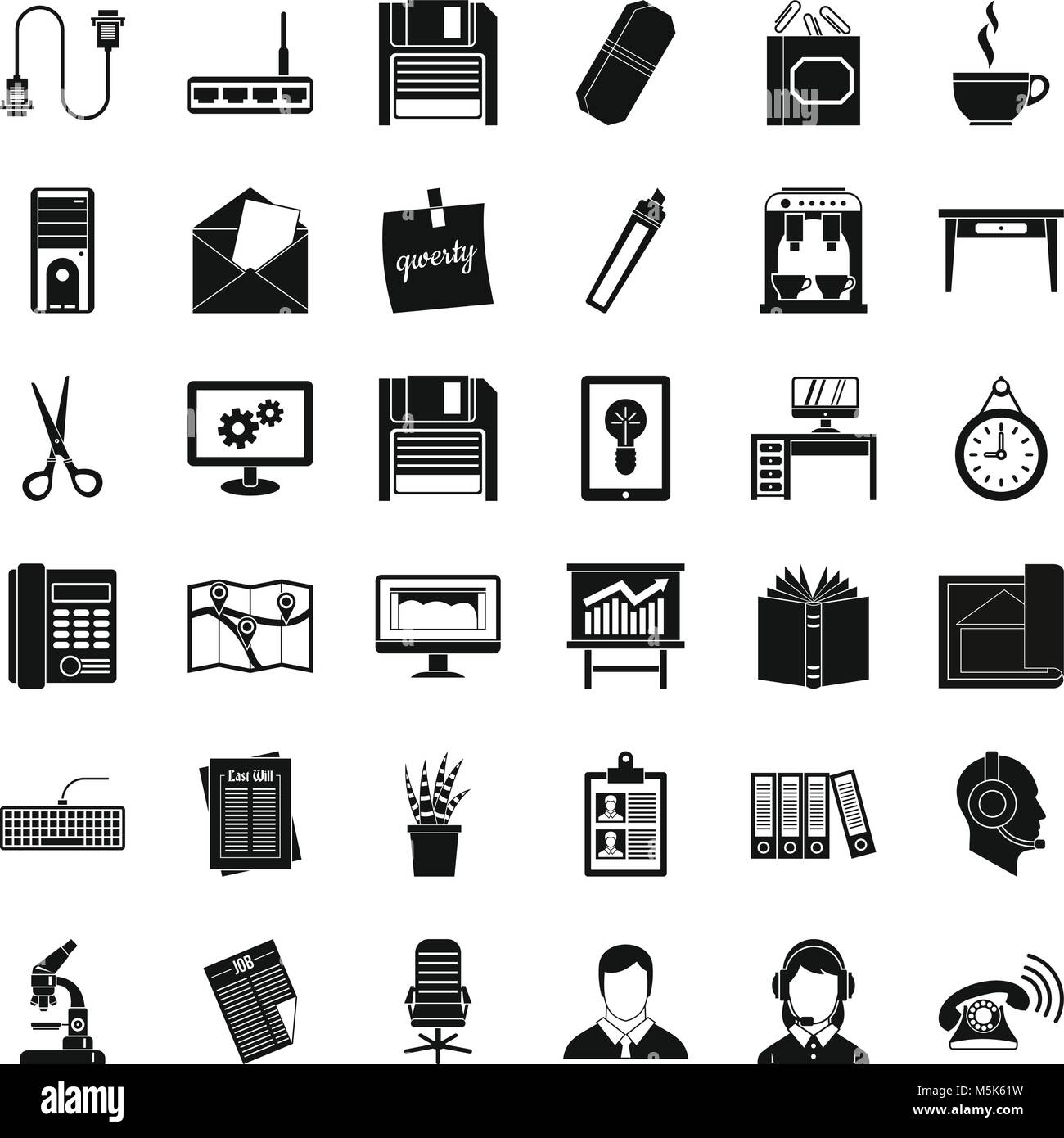 Office machines icons set, simple style Stock Vector Image & Art - Alamy
