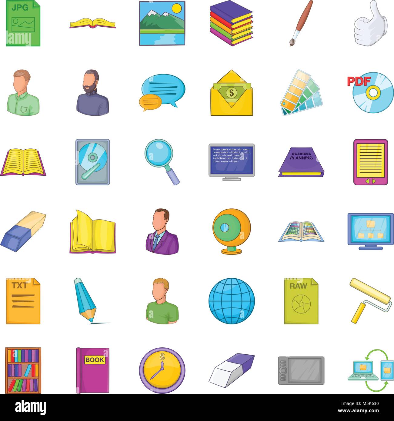 Bureau icons set, cartoon style Stock Vector Image & Art - Alamy