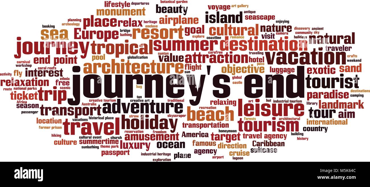 Journey's end word cloud concept. Vector illustration Stock Vector ...