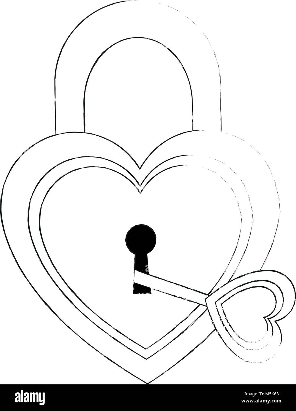 Heart shaped padlock with key Stock Vector Image & Art - Alamy