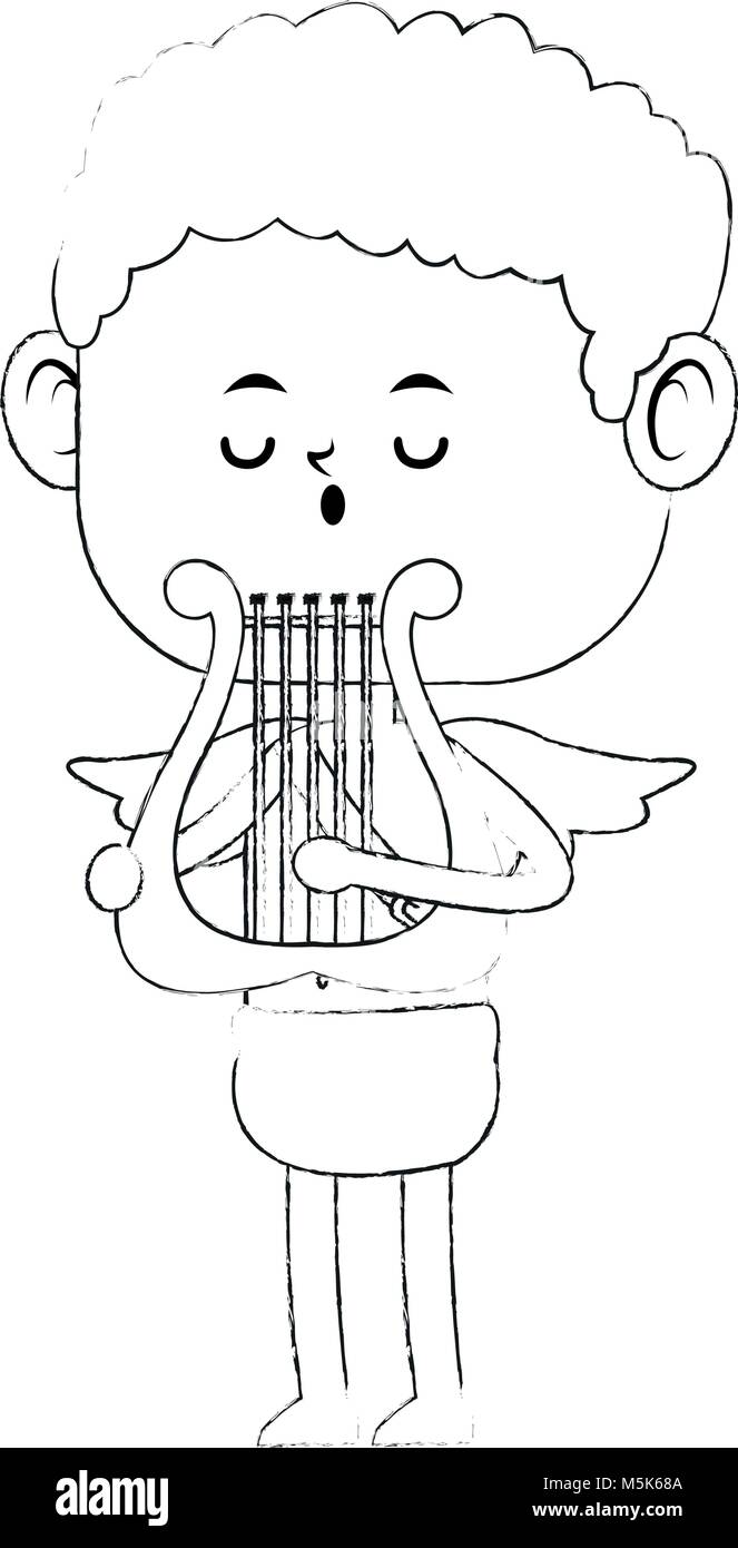 Cupid playing harp Stock Vector Image & Art - Alamy