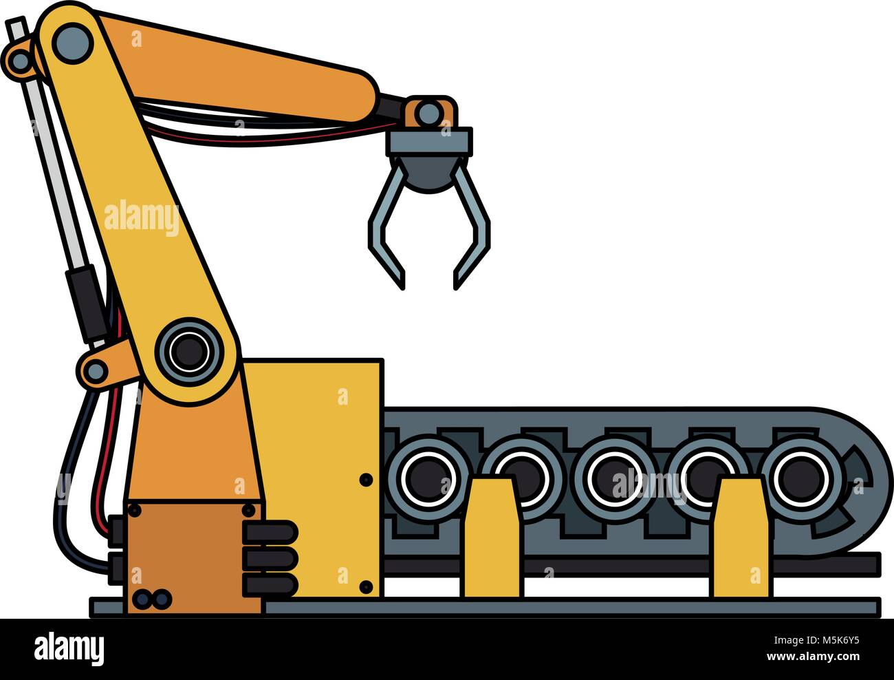 Factory robot arm with conveyor Stock Vector Image & Art - Alamy