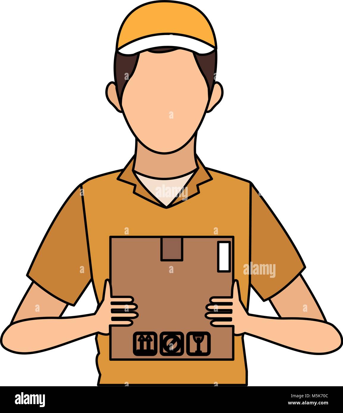 Courier with box Stock Vector Image & Art - Alamy