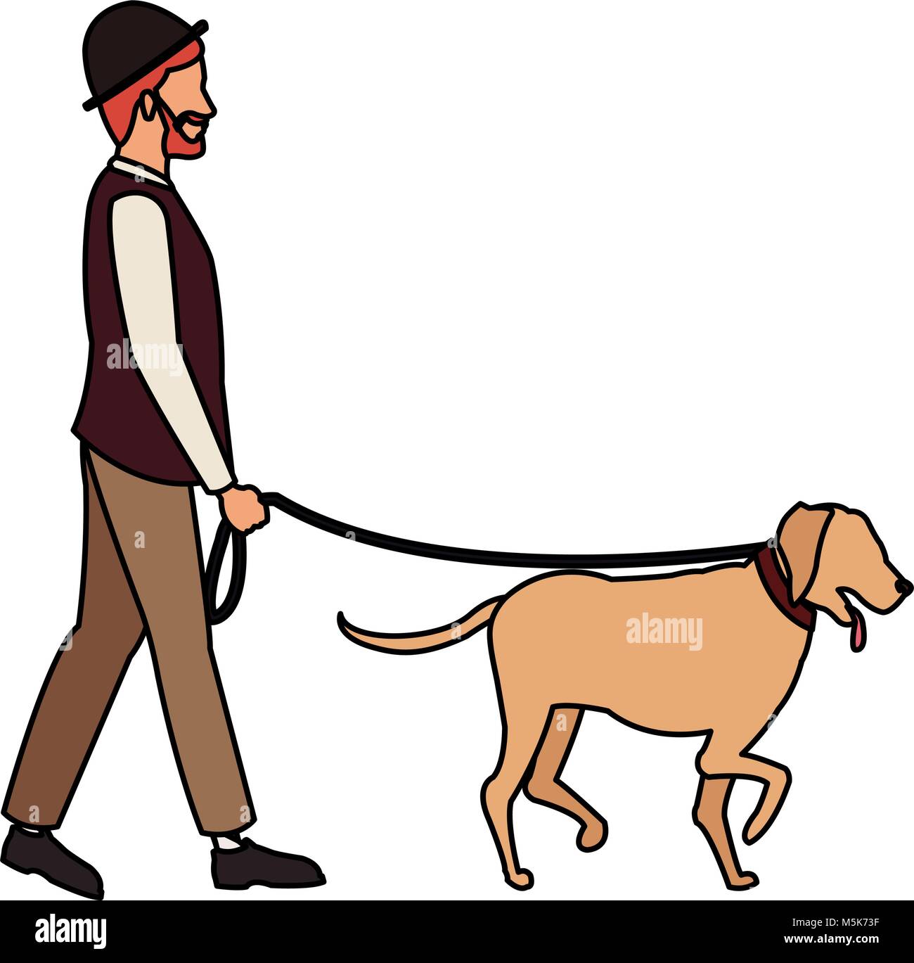 Canine companion walk Stock Vector Images - Alamy