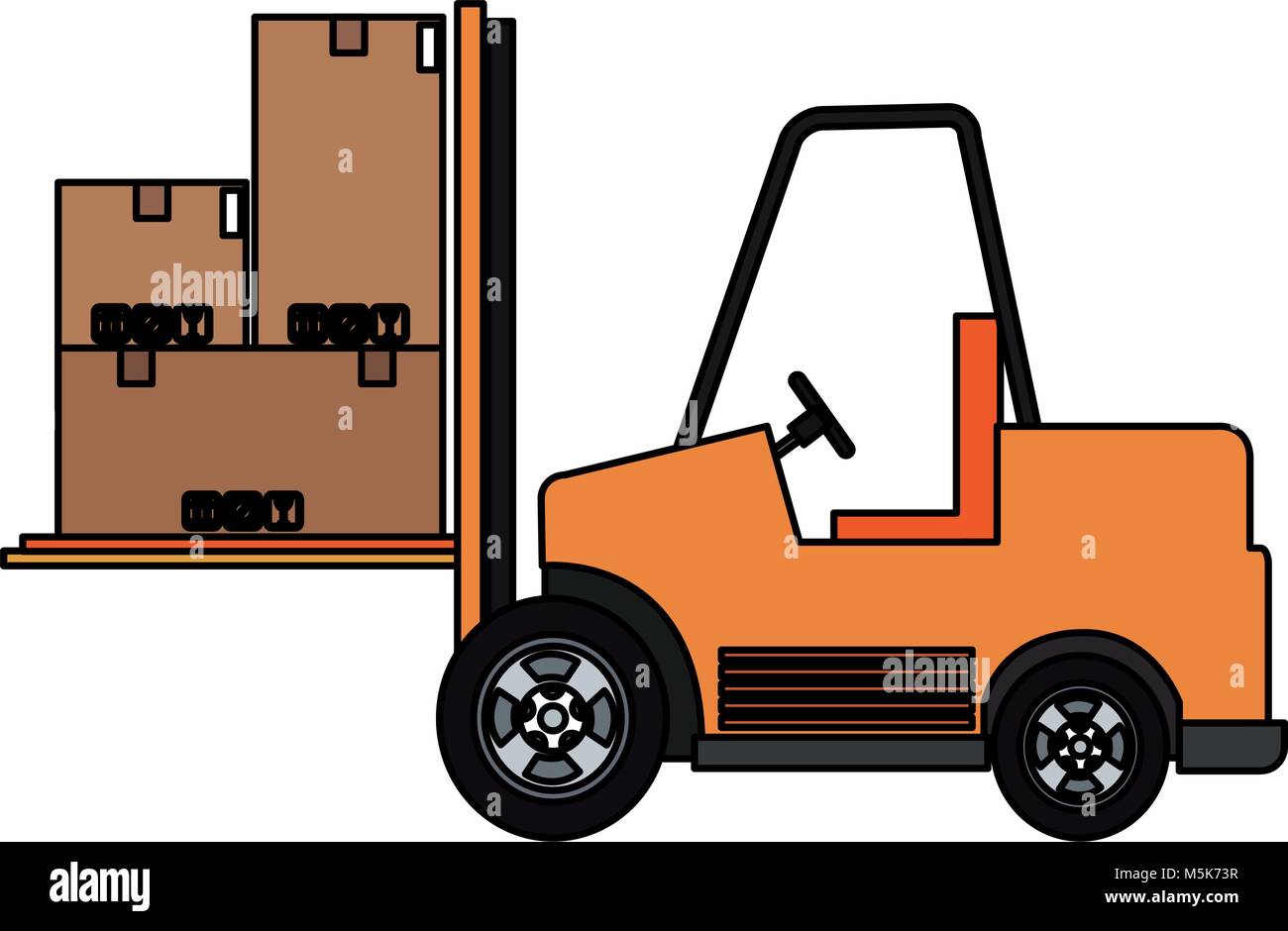 Forklift with boxes Stock Vector Image & Art - Alamy