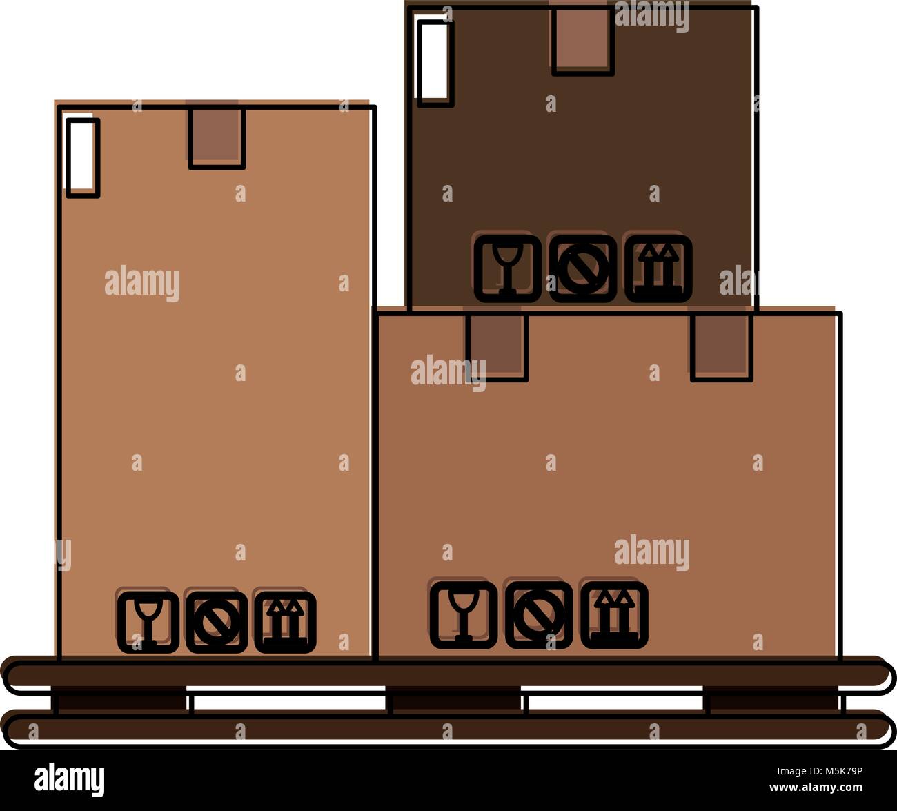 Cardboard boxes stacked Stock Vector Image & Art - Alamy