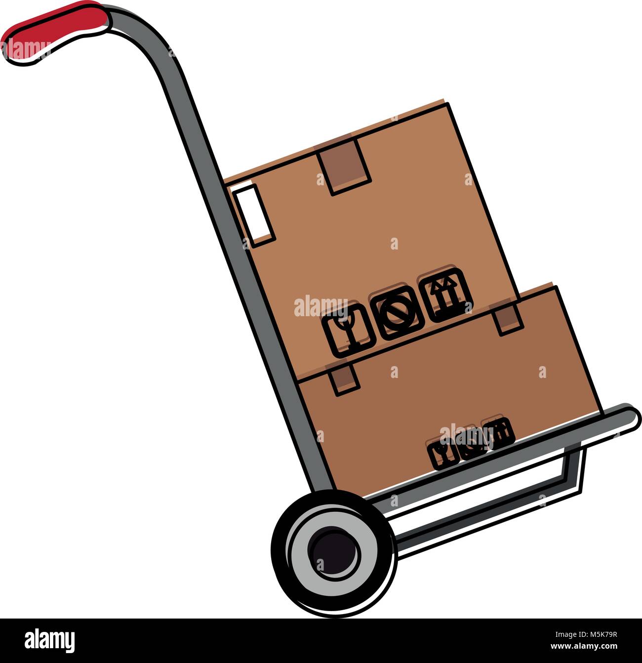 Boxes on hand truck Stock Vector Image & Art - Alamy