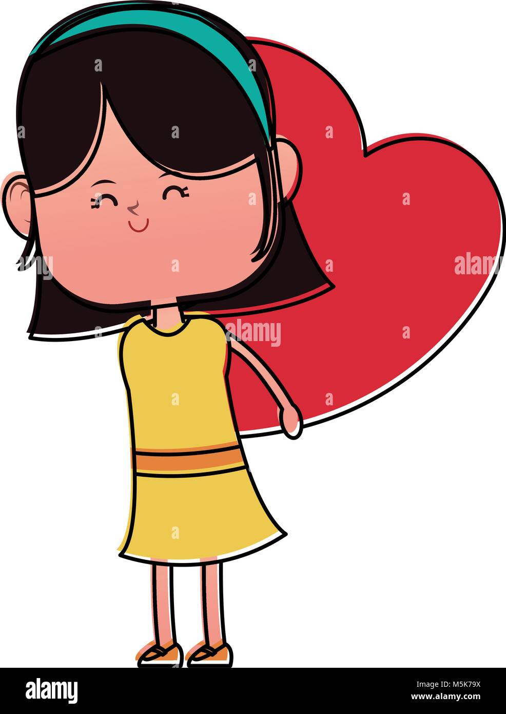 Girl carrying heart Stock Vector Image & Art - Alamy