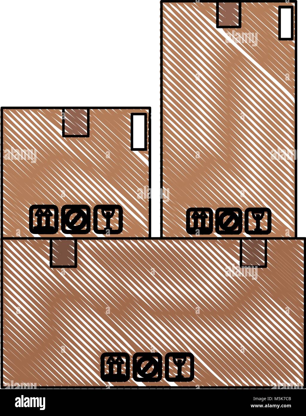 Cardboard boxes stacked Stock Vector Image & Art - Alamy