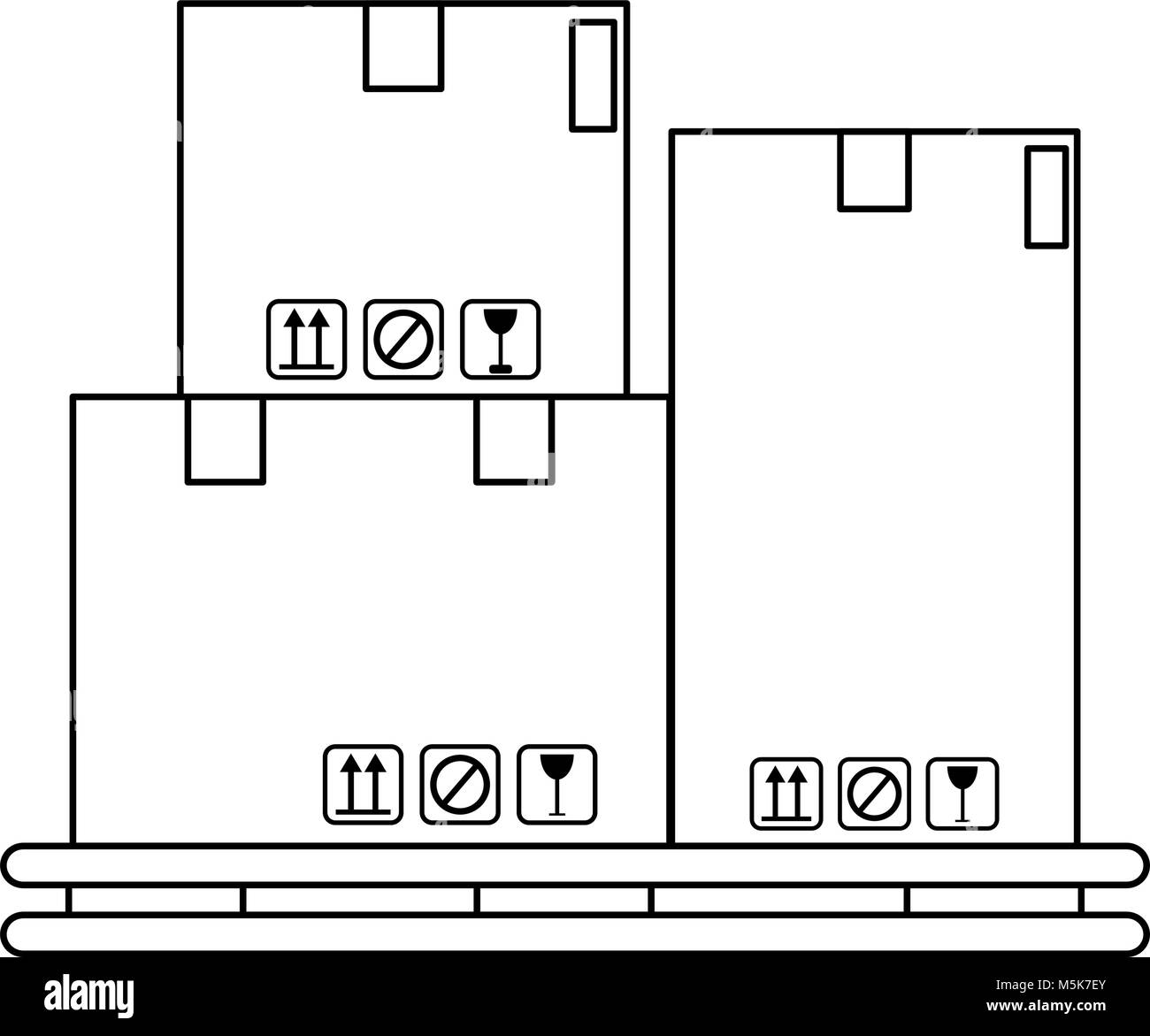 Boxes stacked Black and White Stock Photos & Images - Alamy