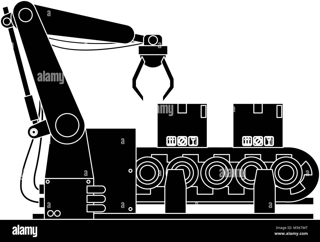 Conveyor automatic machine on Black and White Stock Photos & Images - Alamy