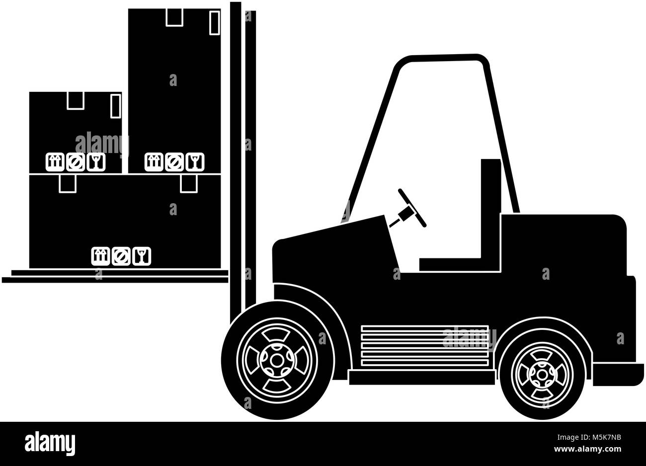 Forklift vehicle boxes Stock Vector Images - Alamy