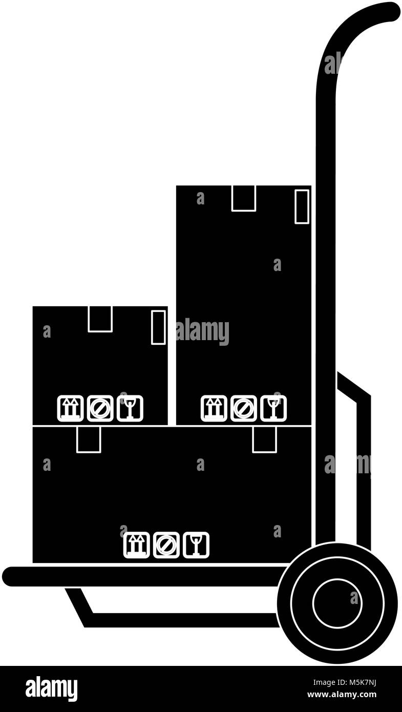 Hand truck moving goods Stock Vector Images - Alamy