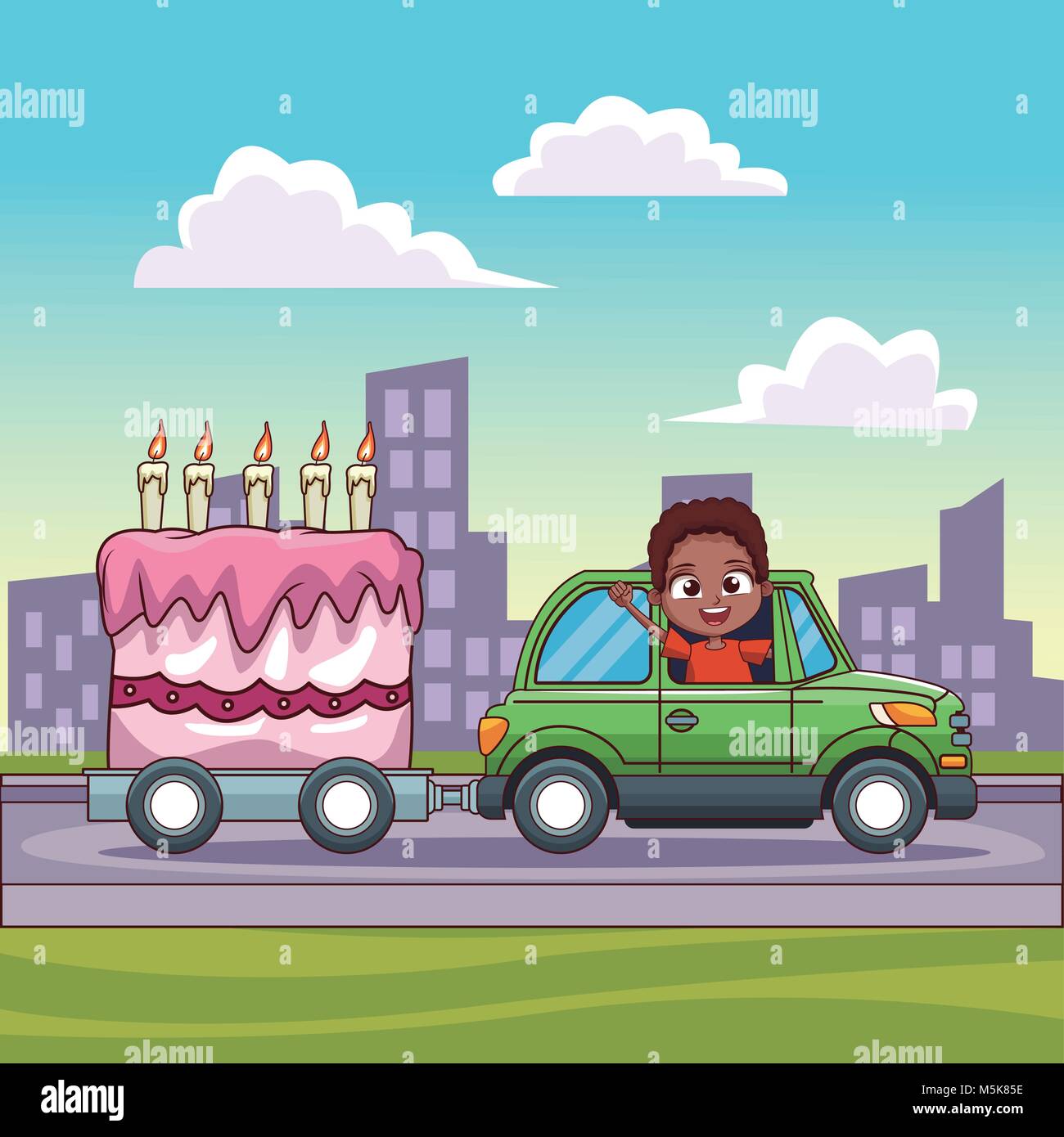 Cartoon Boy Driving Car Stock Photos & Cartoon Boy Driving Car Stock ...