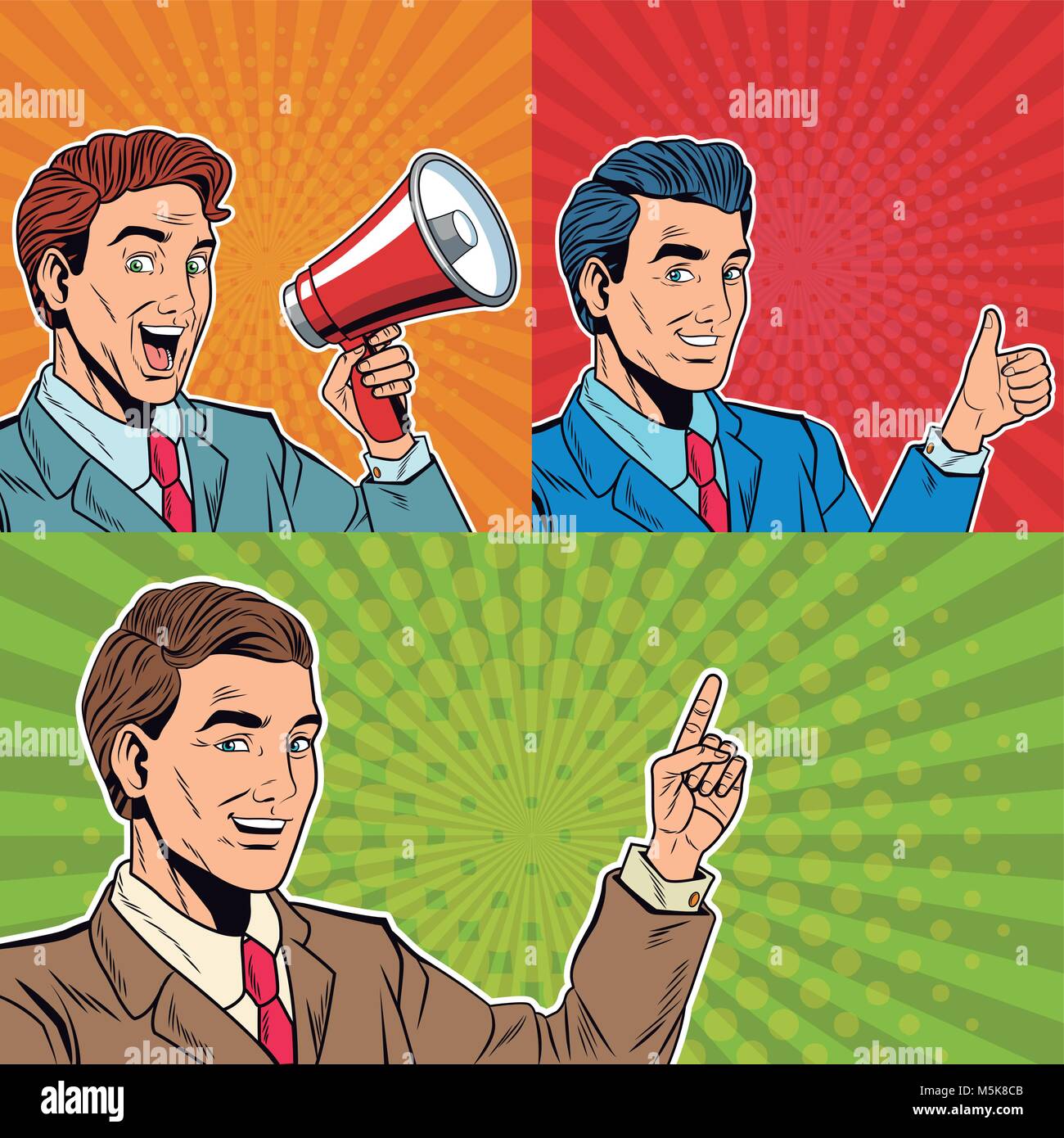 Businessmens Pop Art Cartoon Stock Vector Image And Art Alamy