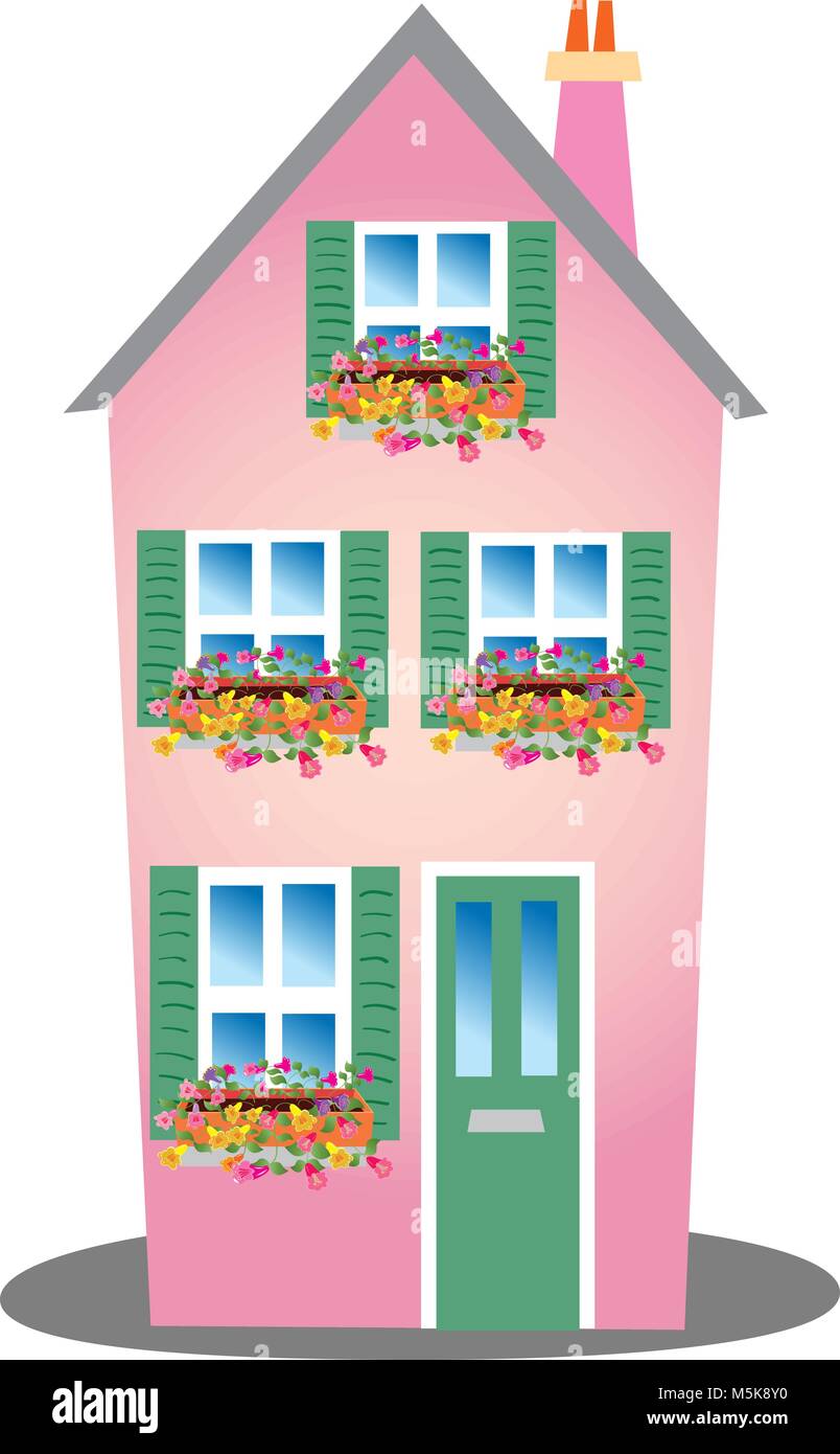Pink house Stock Vector Images - Alamy