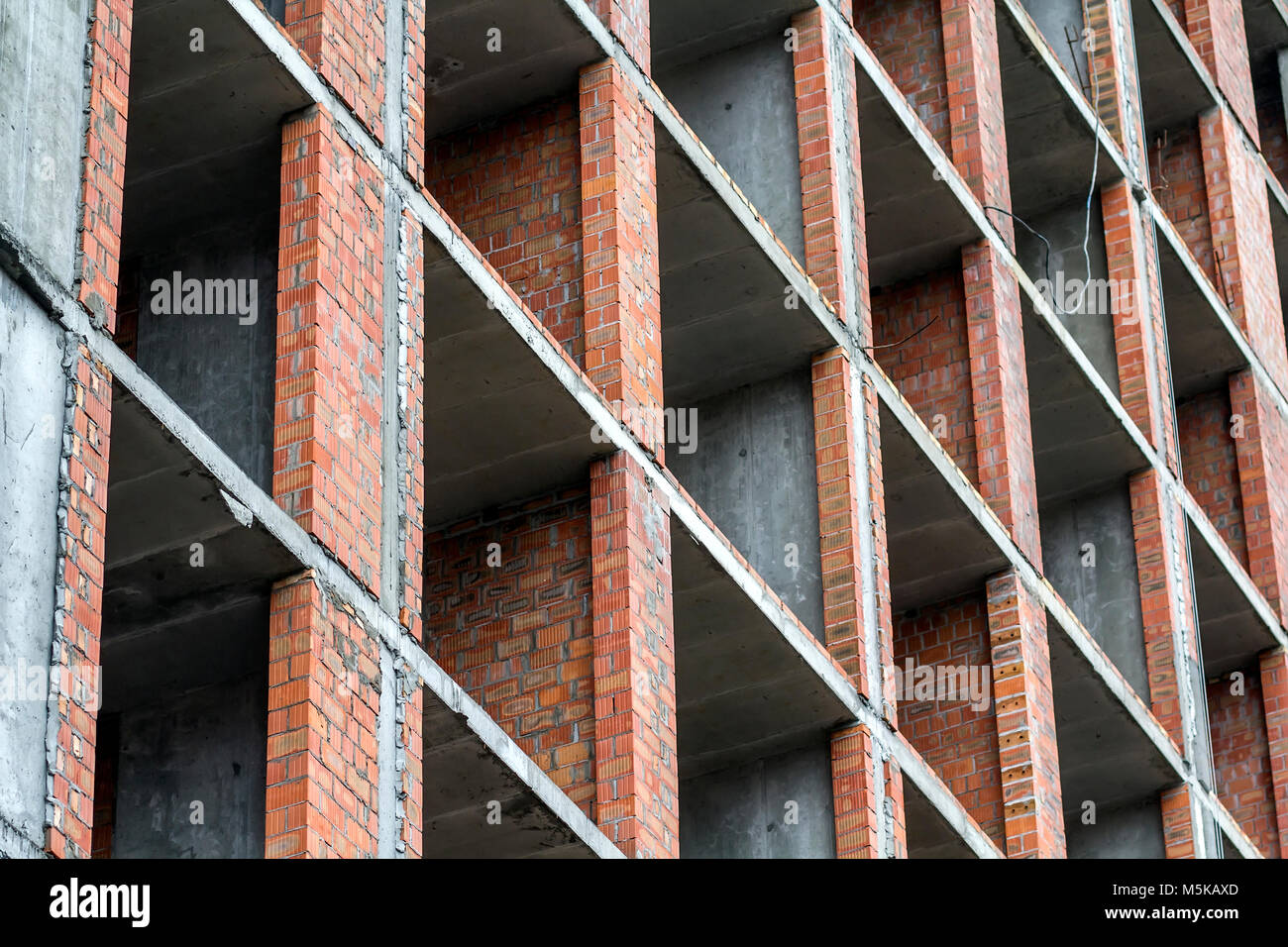 Close-up detail view of a new modern residential house building ...