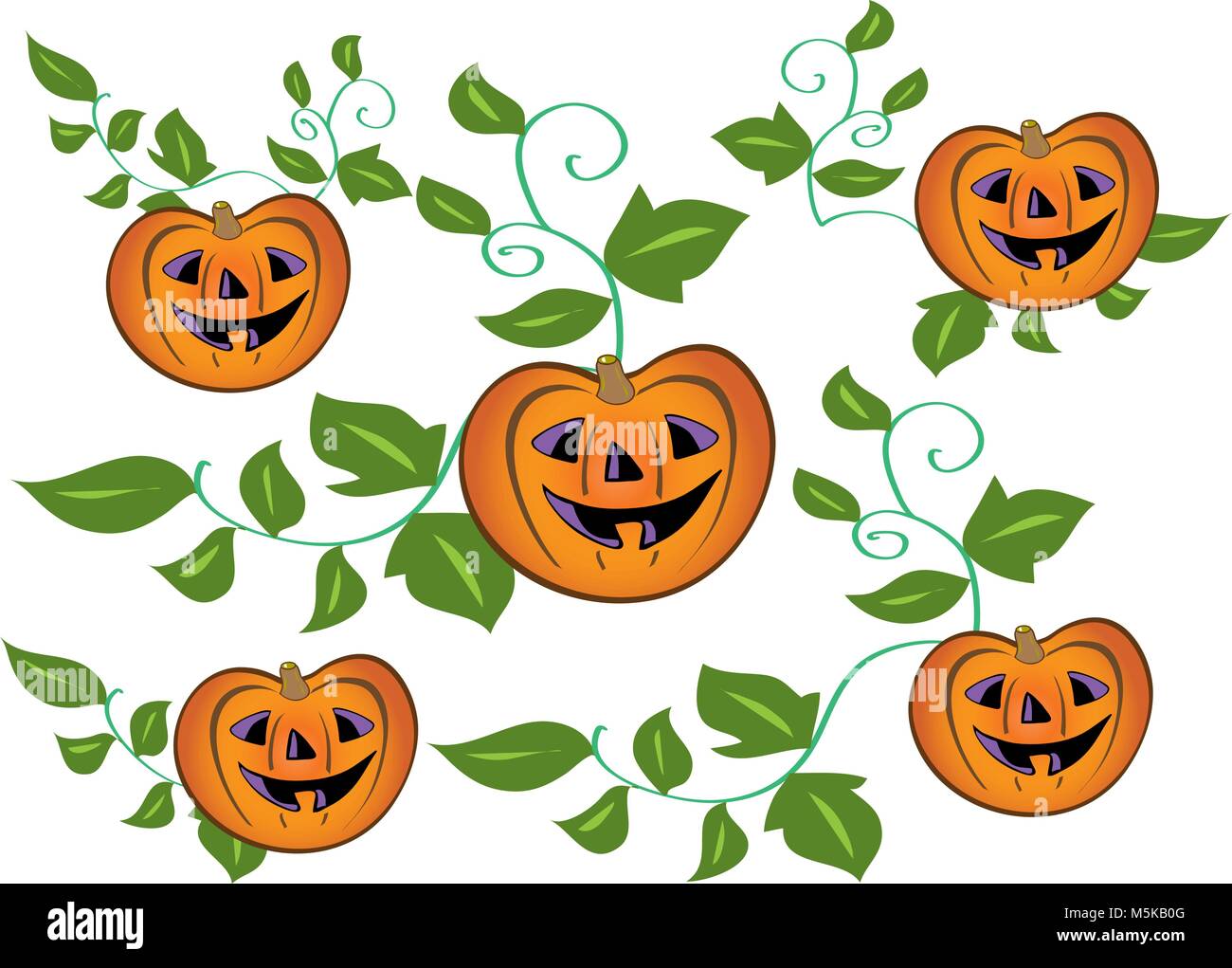 Five pumpkins Stock Vector Images - Alamy