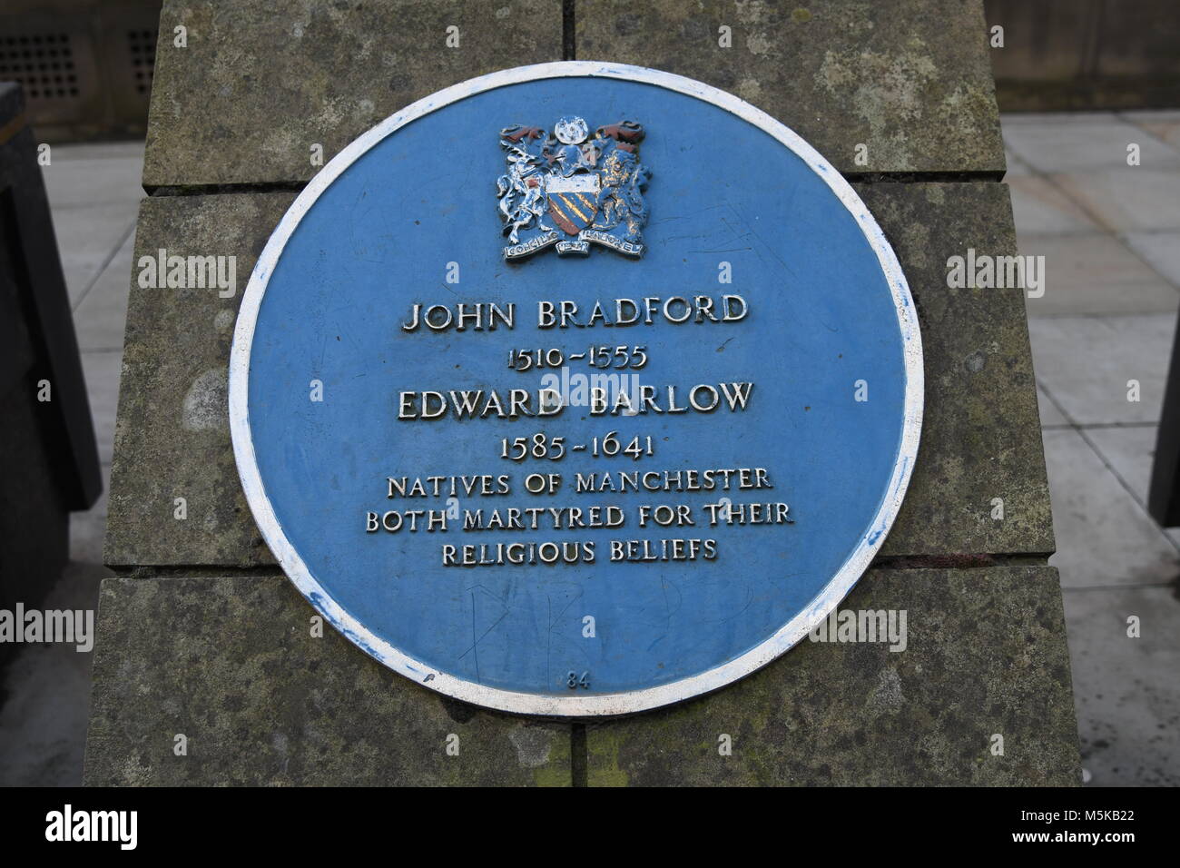 John Bradford and Edward Barlow memorial plaque Stock Photo - Alamy