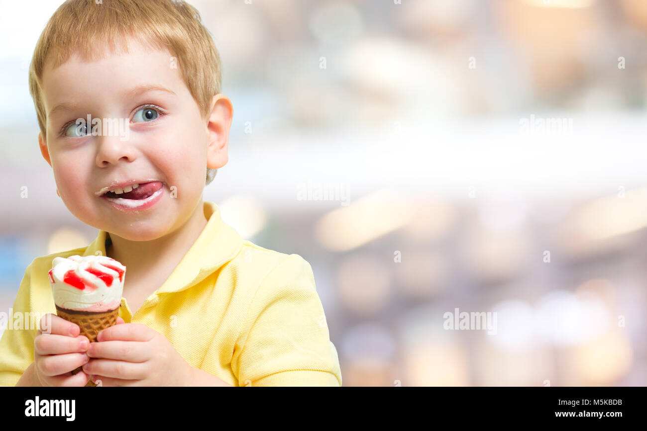 ice cream eating by kid Stock Photo - Alamy