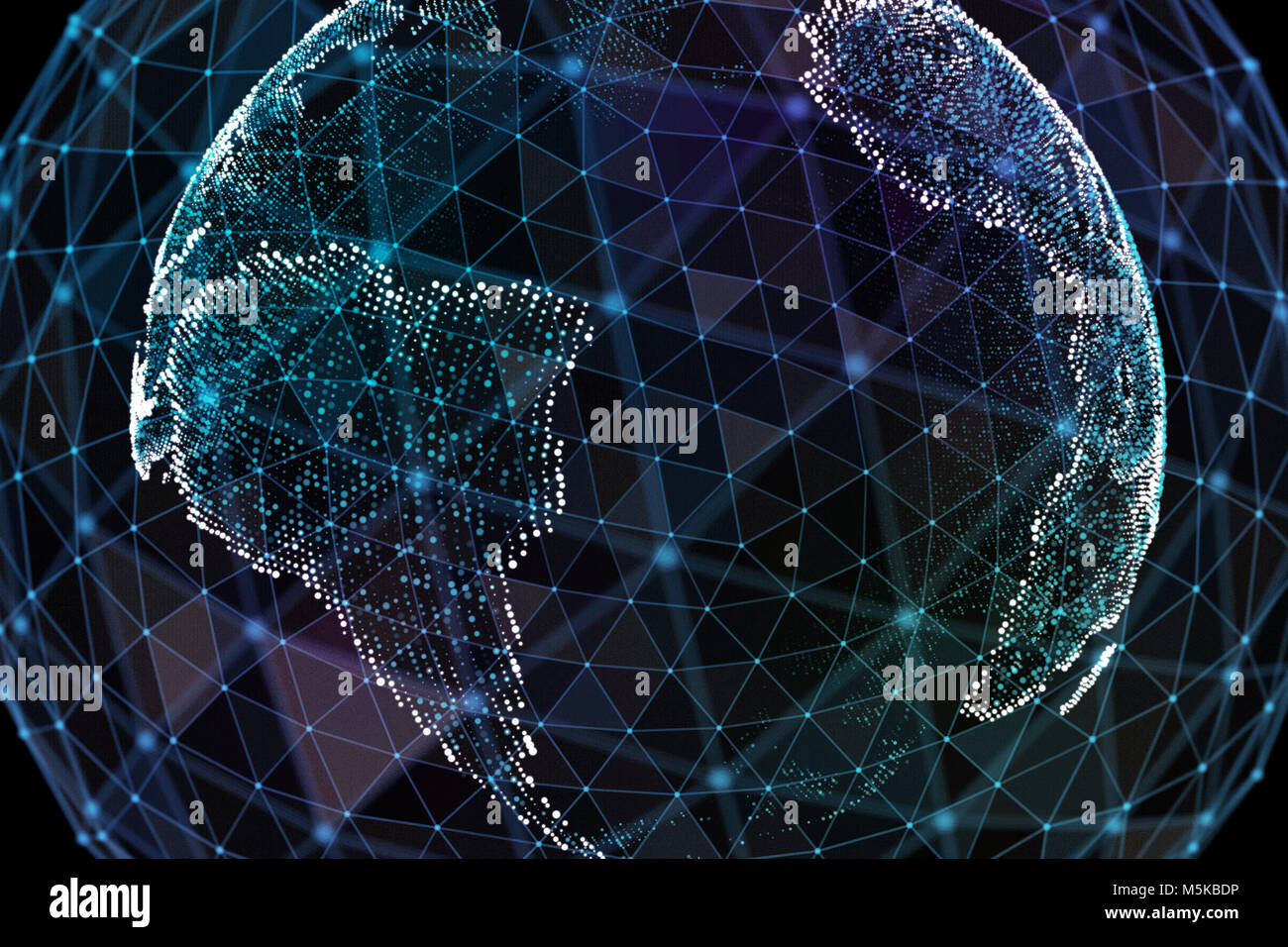 Point, line, surface composed of circular graphics, Global network ...