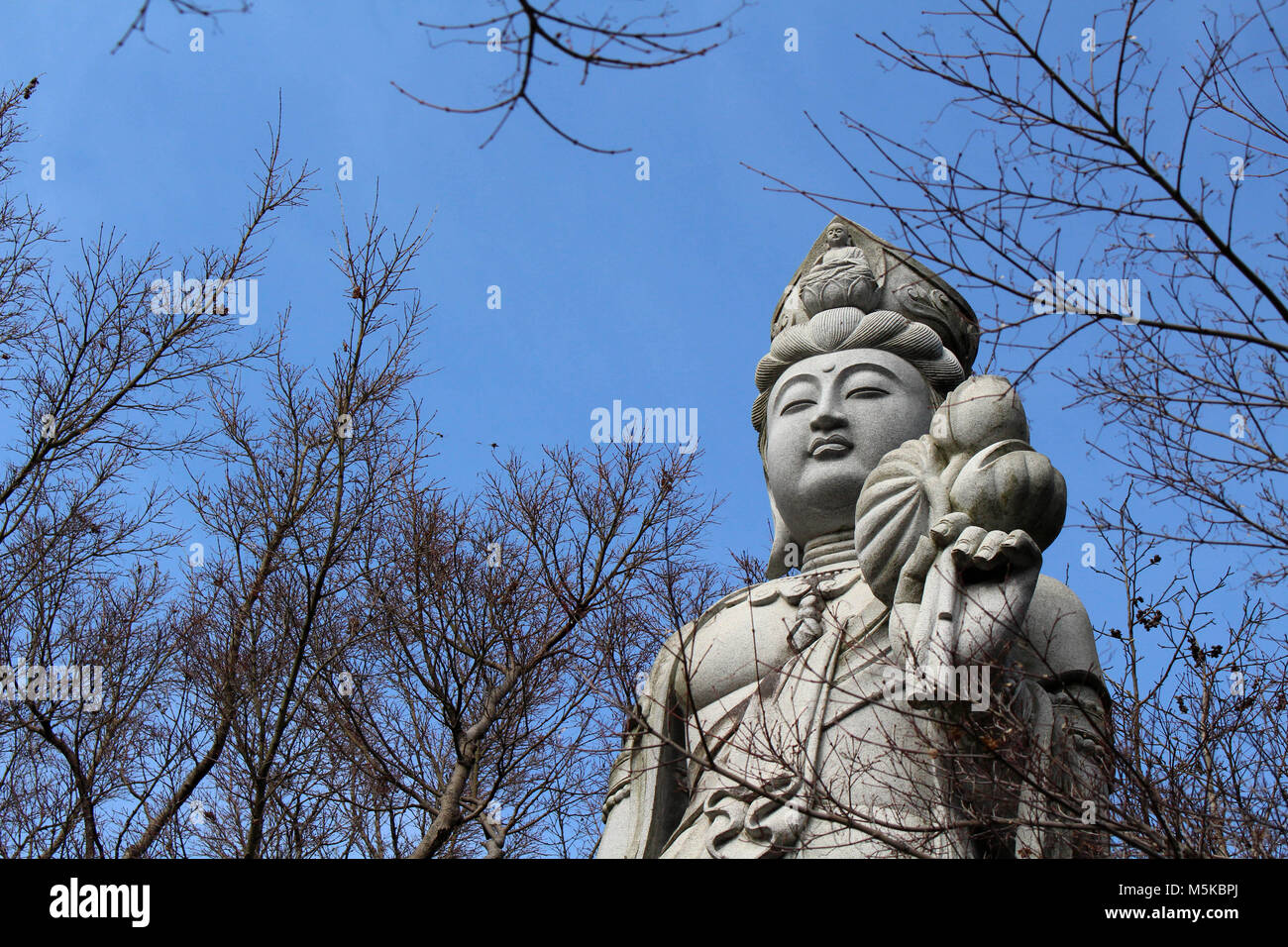 The statue of goddess at "Frog Temple" in Ogori, Fukuoka, Japan. Taken ...