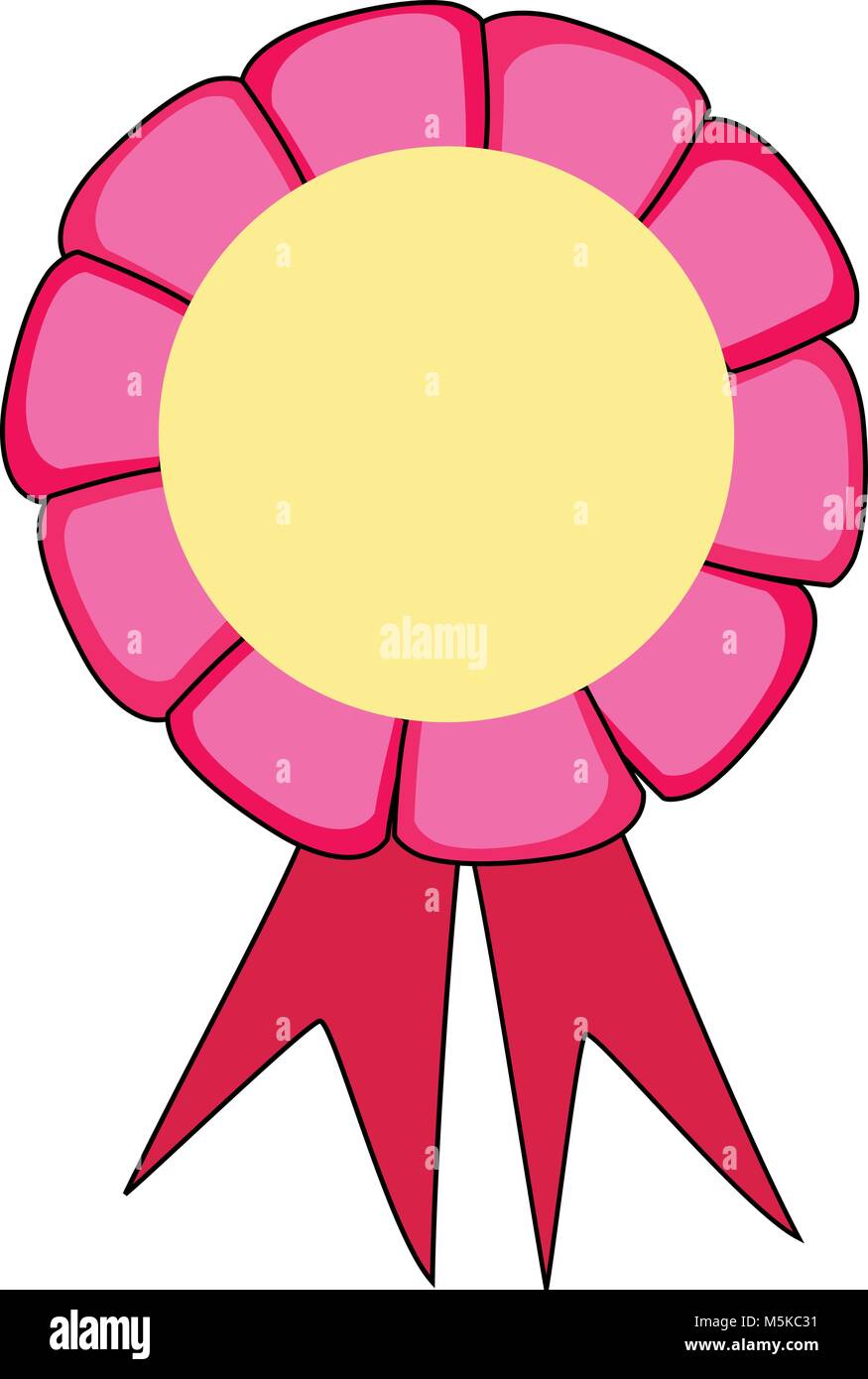 A cartoon pink rosette awarded as a prize Stock Vector Image & Art - Alamy
