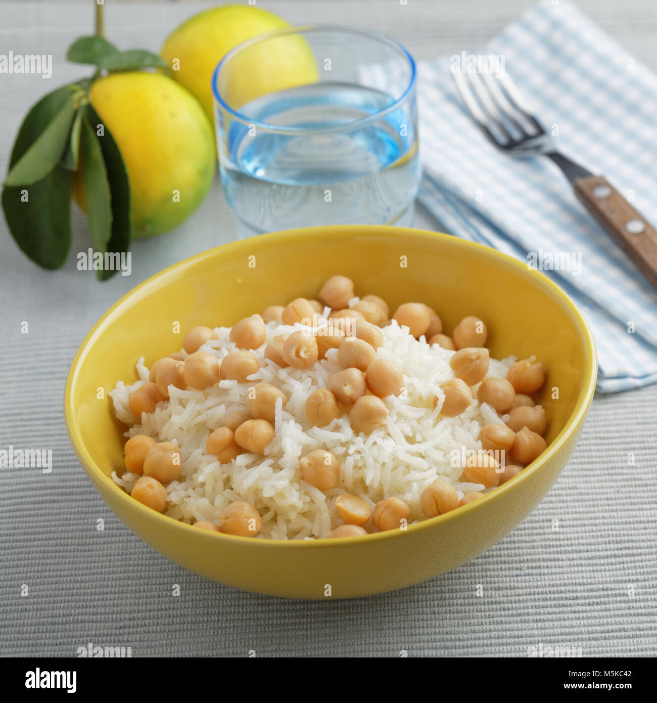 Rice with chickpeas in a bowl Stock Photo - Alamy