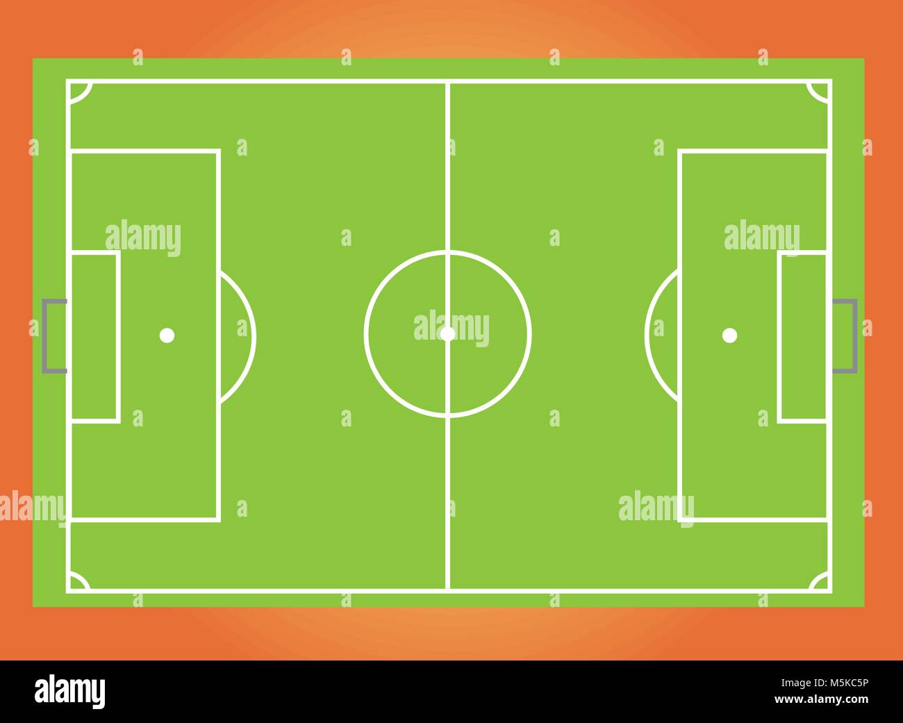 A vector illustration of a soccer pitch with white markings Stock ...