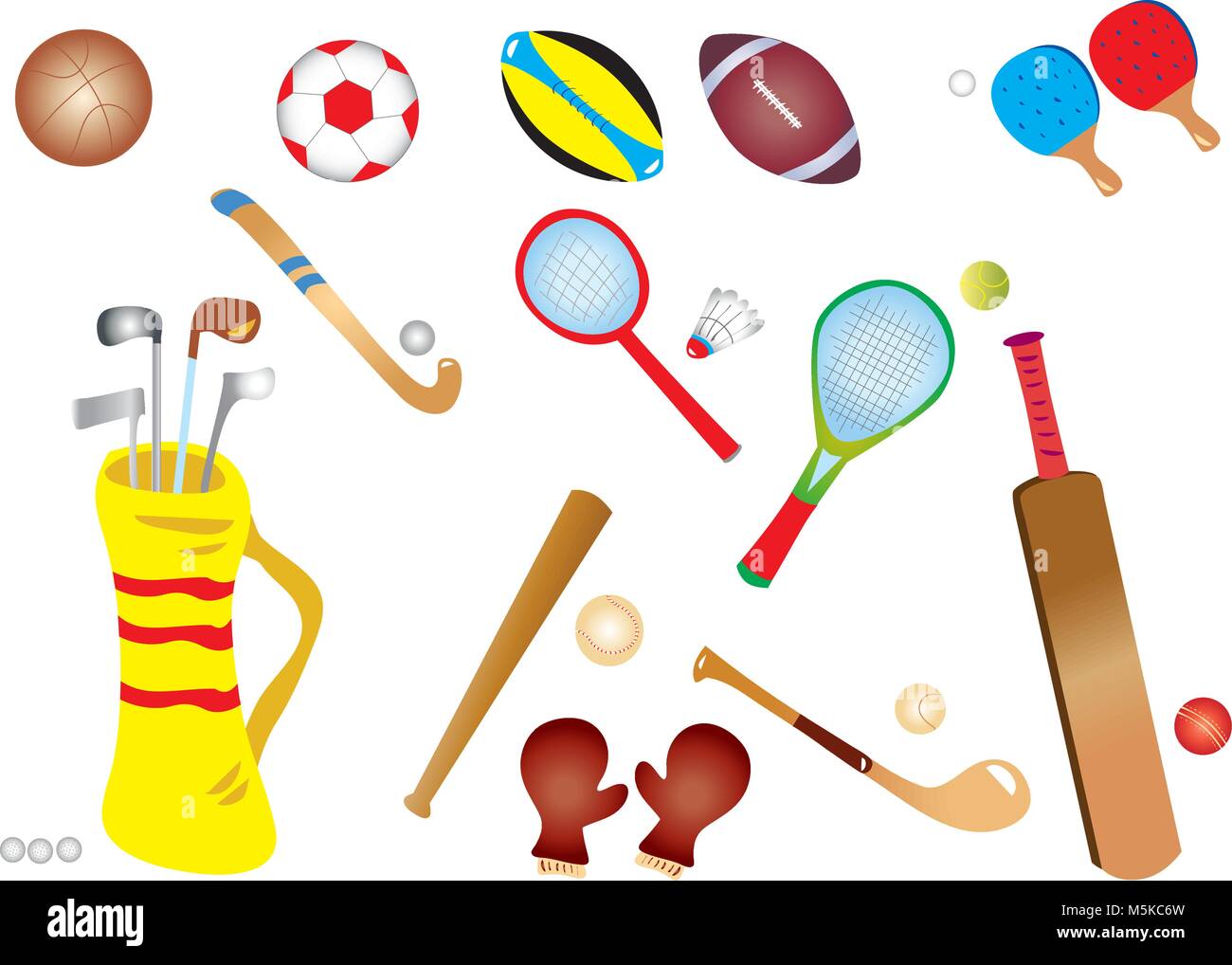 A vector illustration of different sports equipment Stock Vector Image ...