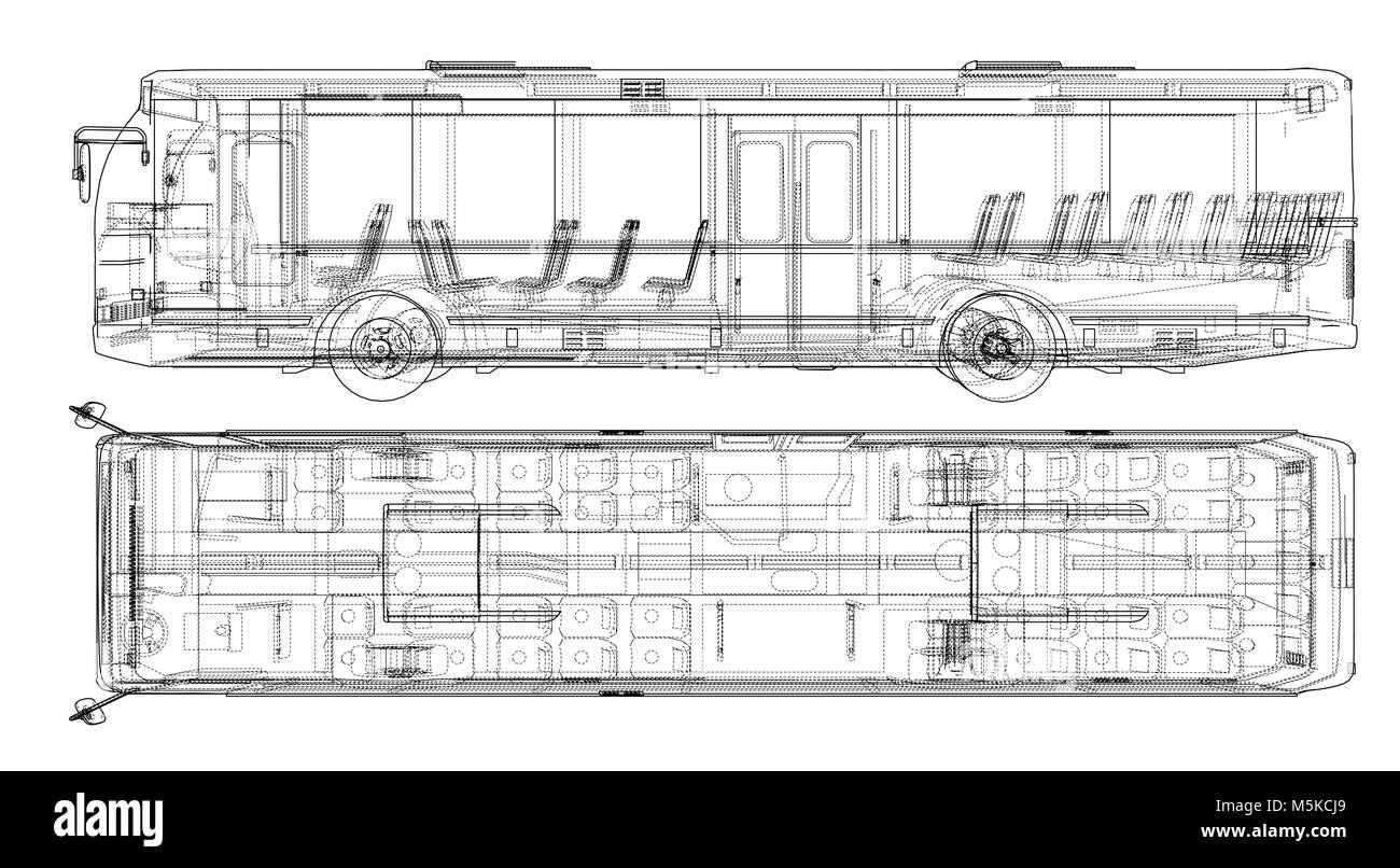 Concept city bus. Vector rendering of 3d Stock Vector Image & Art - Alamy