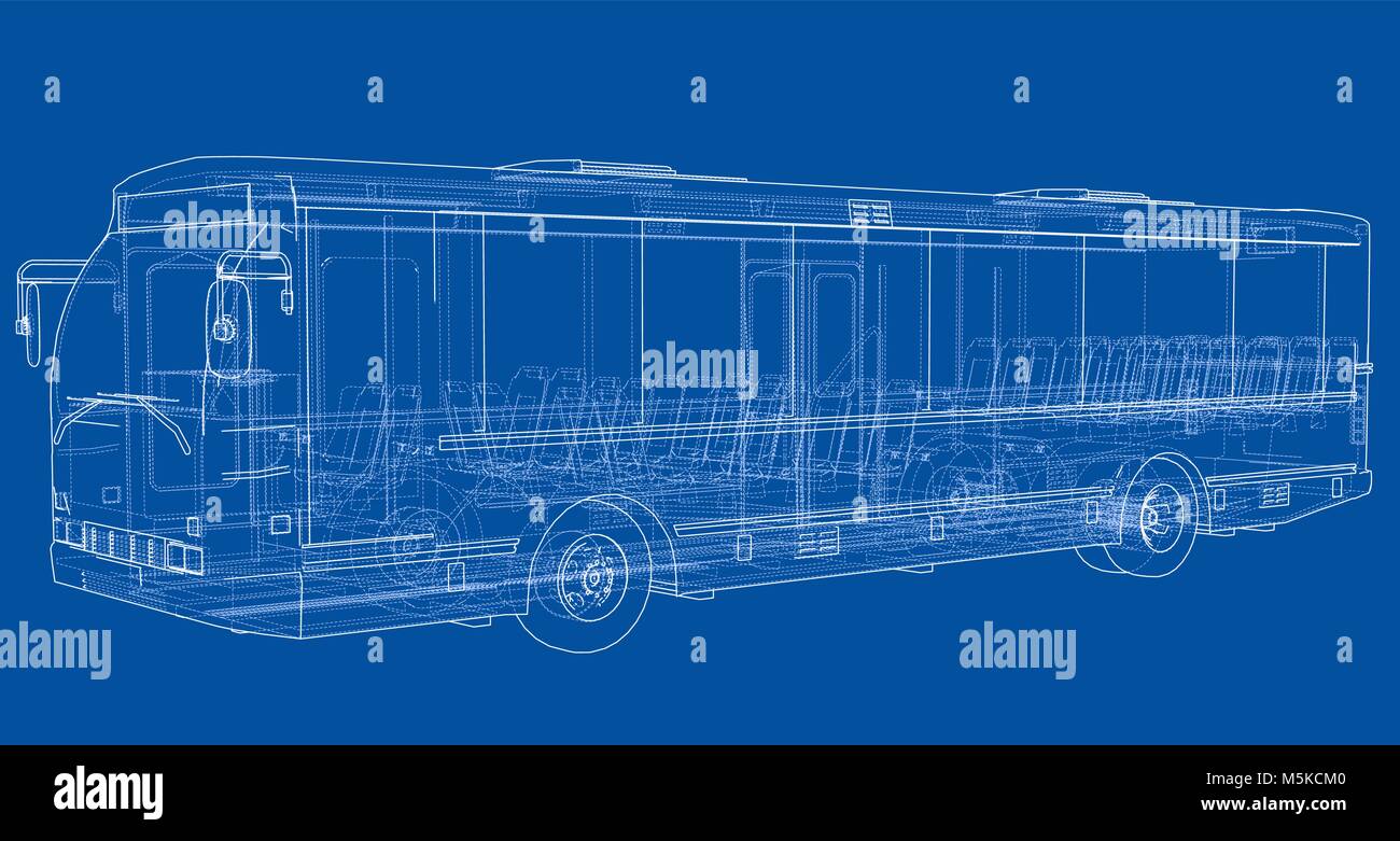 Concept city bus. Vector rendering of 3d Stock Vector Image & Art - Alamy