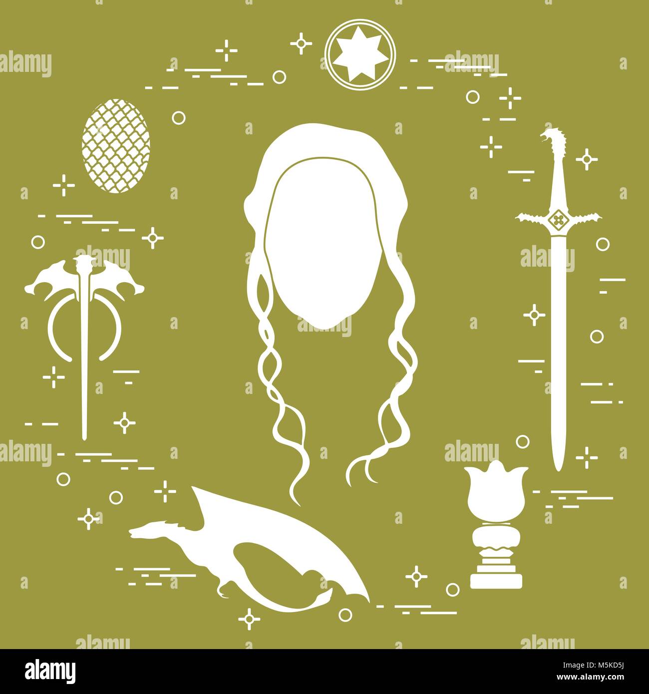 Symbols and heroes of the popular fantasy television series. Art and ...