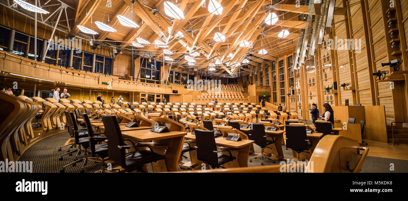 The main chamber of the Scottish Parliament, Edinburgh, Scotland ...