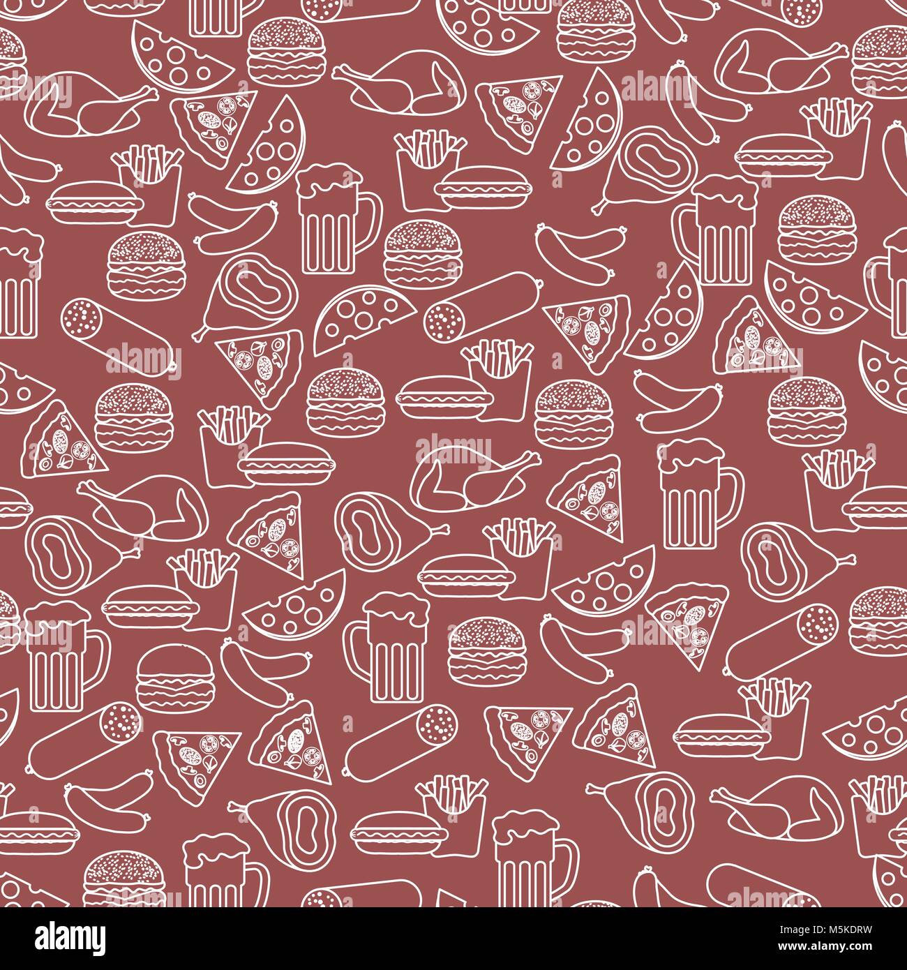 Seamless pattern with different foods. Design for banner and print ...